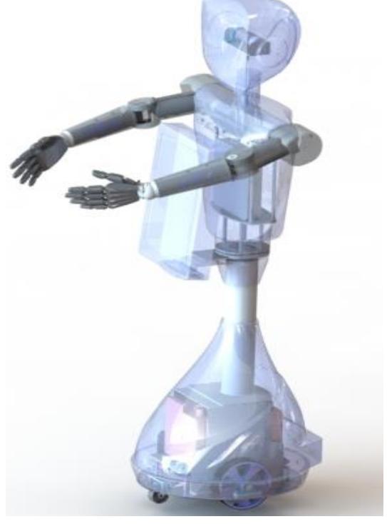 |. the mechanical structure of miabot reception robot.