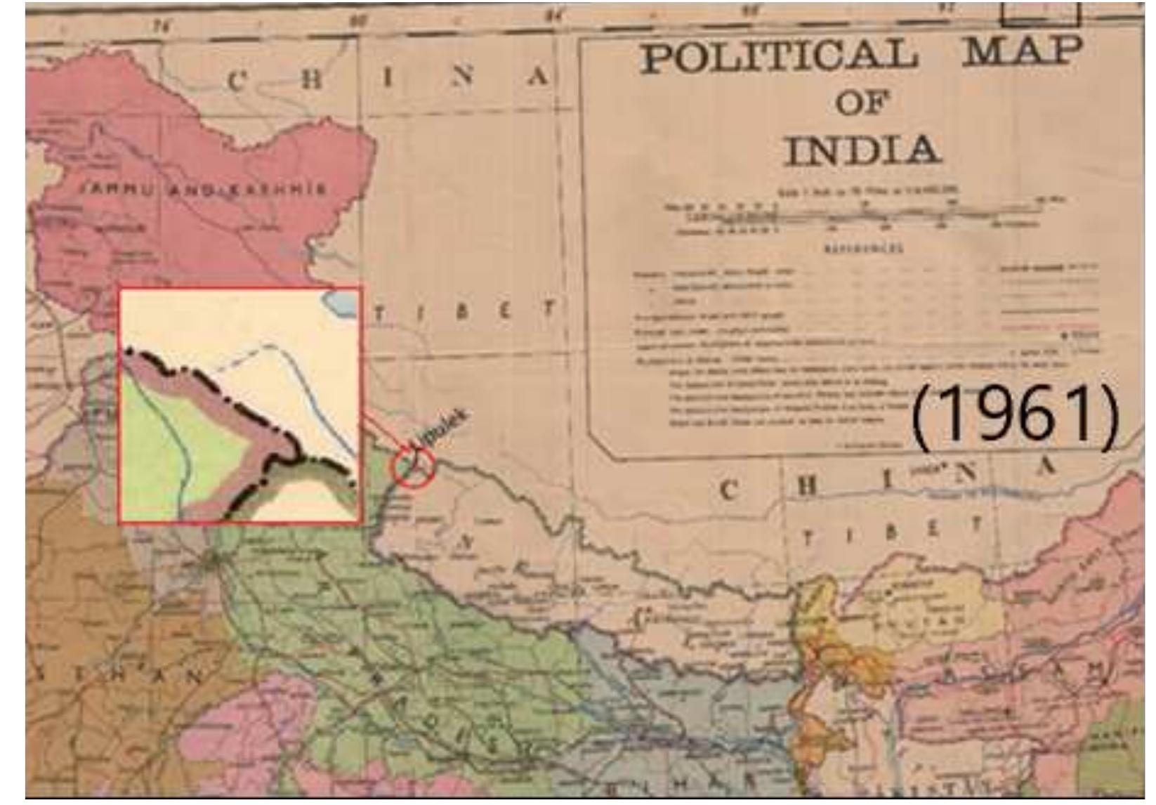 The political map of india, 6" edition, 1961 (survey of
