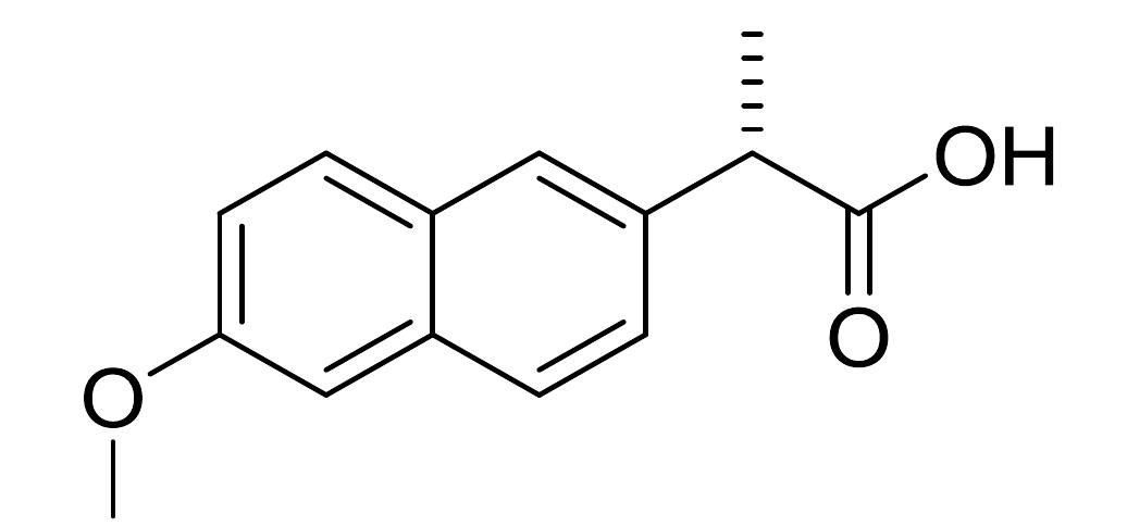 Chemical structure of naproxen