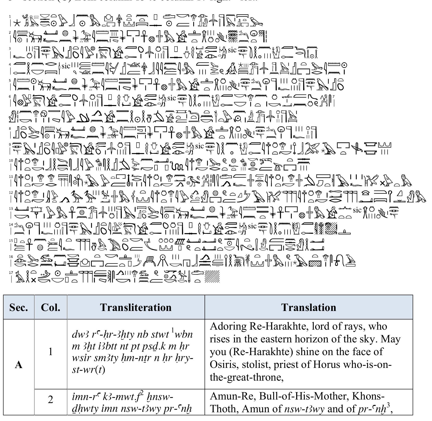 "4 section (b) from column 12 to column 9 left - right 'the