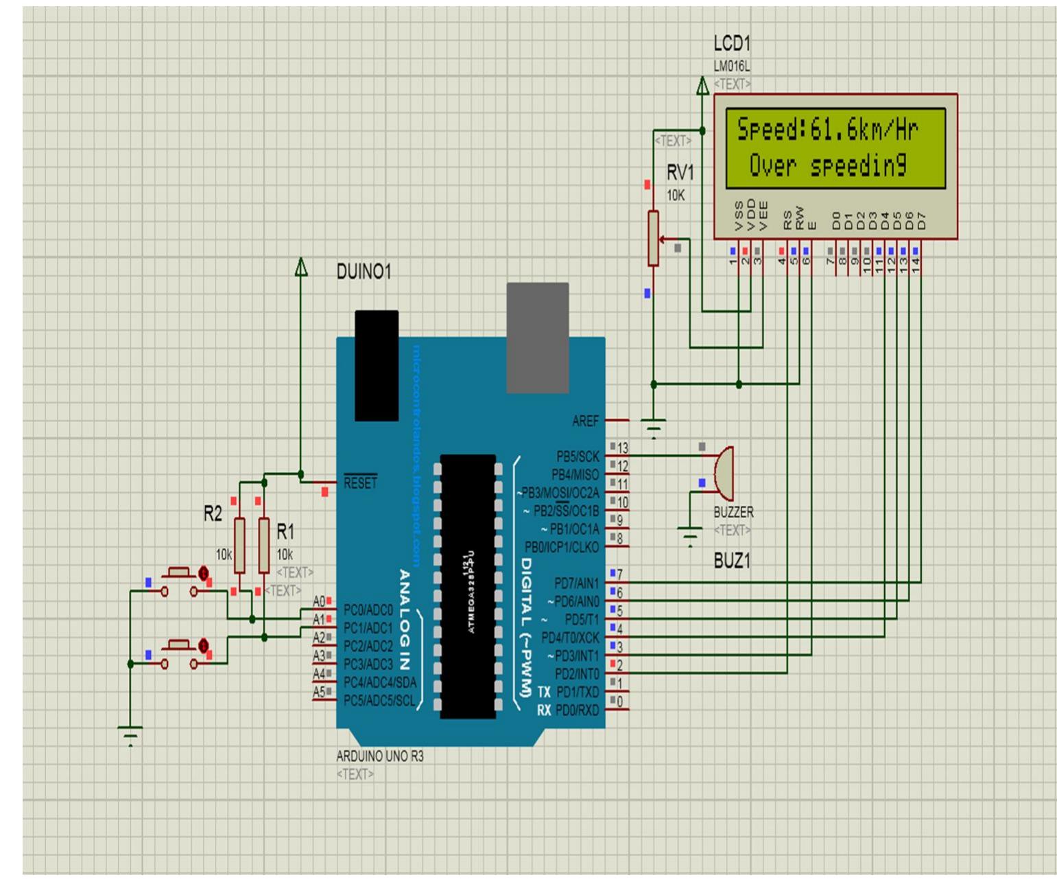 Figure 3 - Vehicle Speed Detection System using IR Sensor