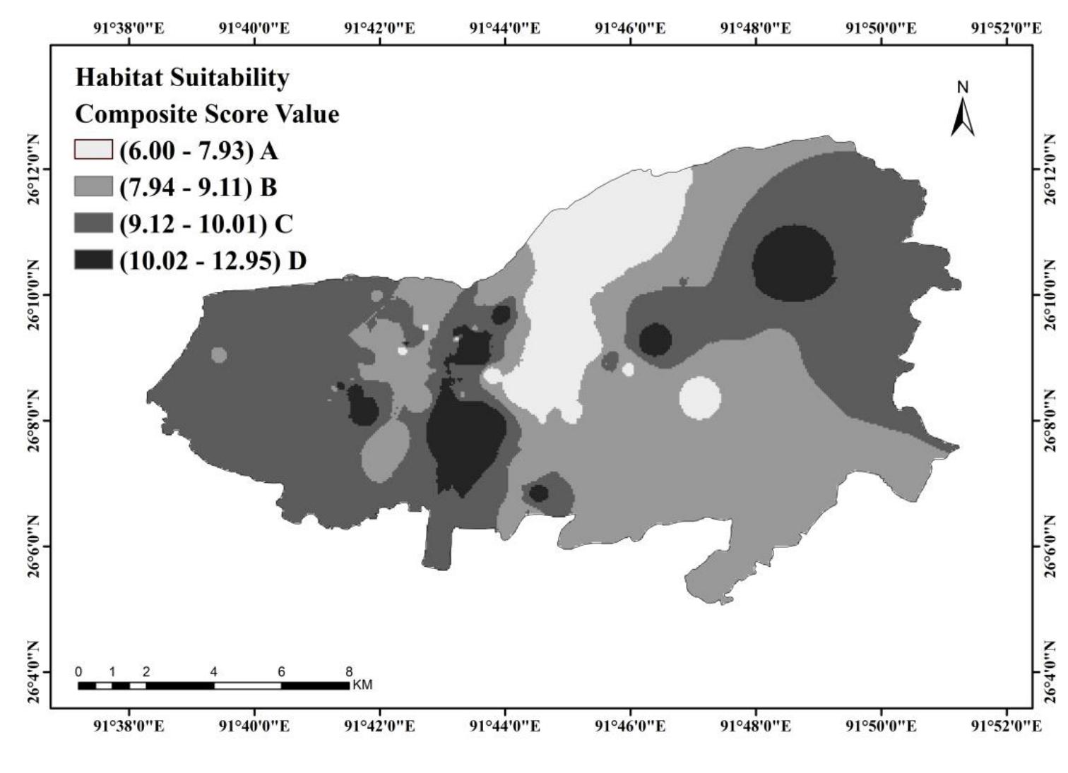 Leopard habitat suitability map of guwahati city