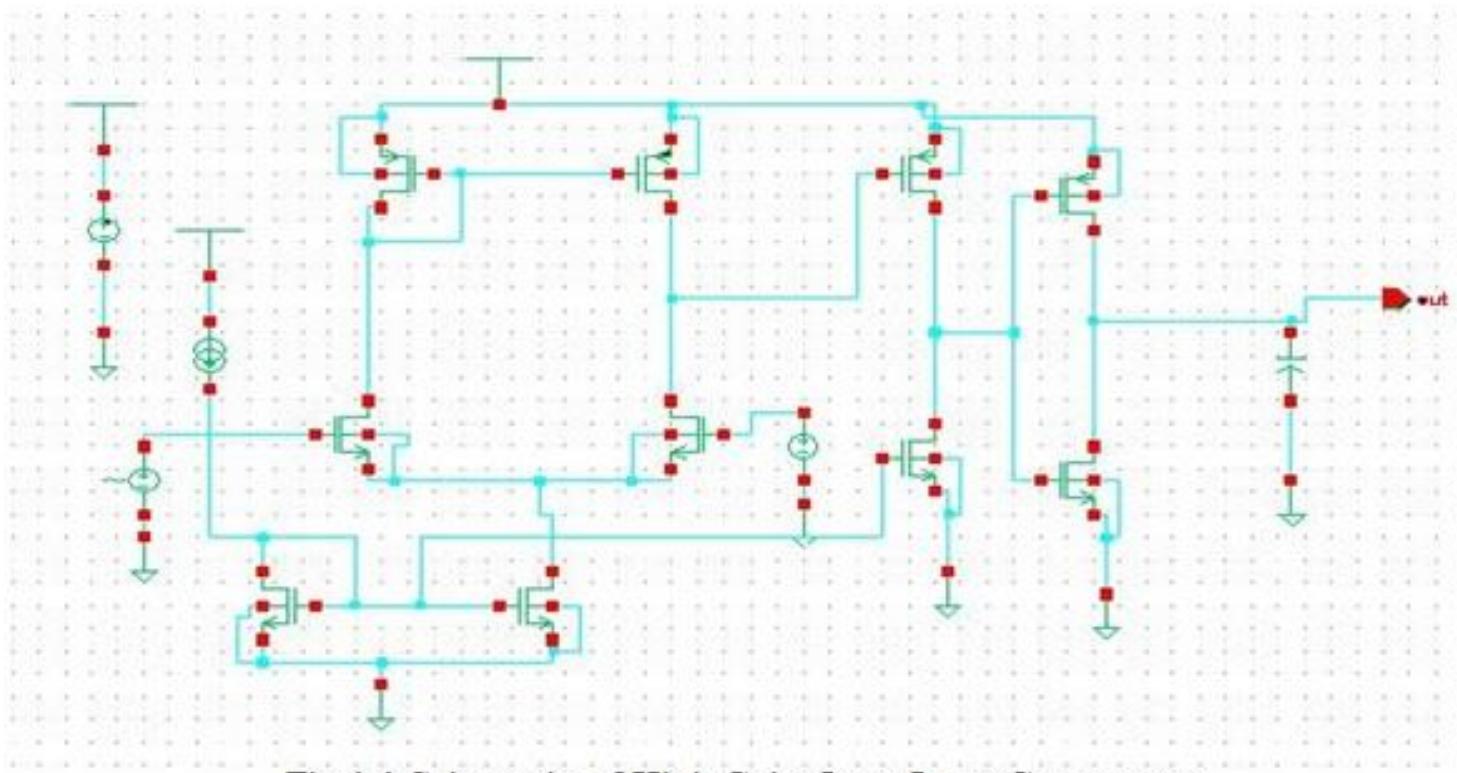 The schematic of an open loop stage high gain comparator is