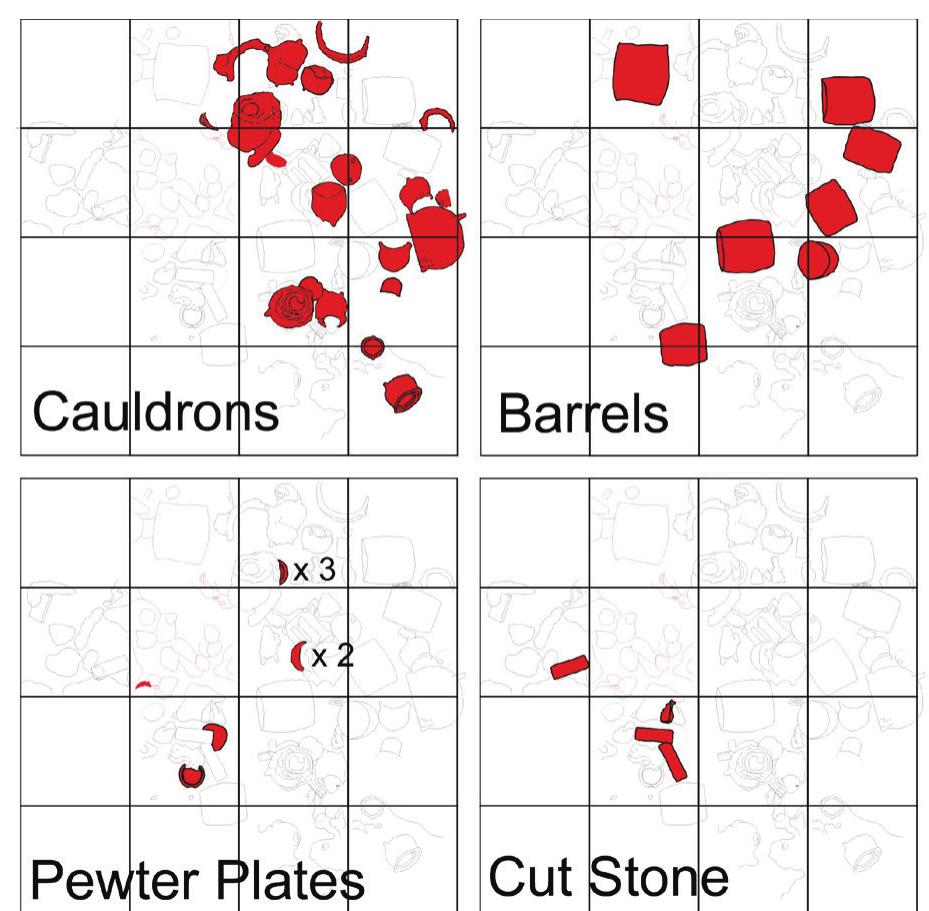 Artifact distribution maps showing the spatial