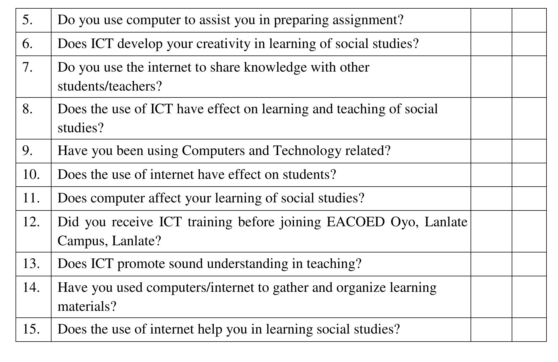 Ict achievement test questionnaire (ictat) for lectureres