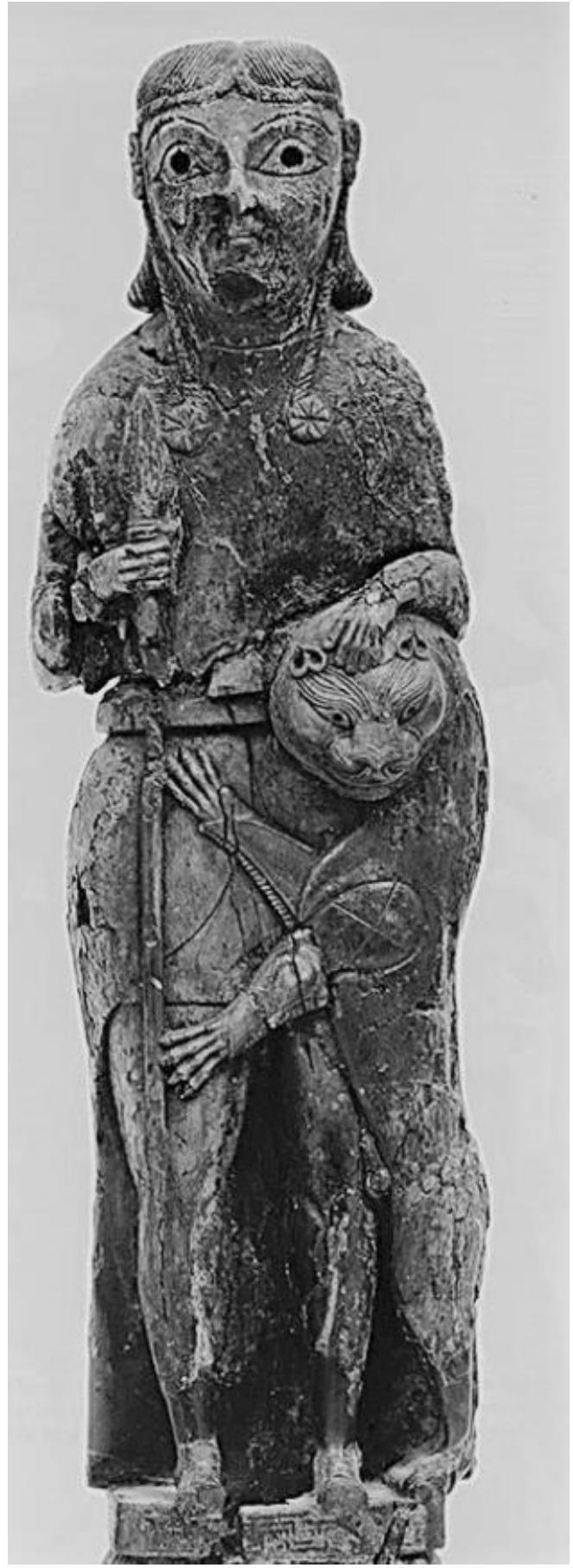 - ivory male figure with lion (so- called ‘lion tamer’) from
