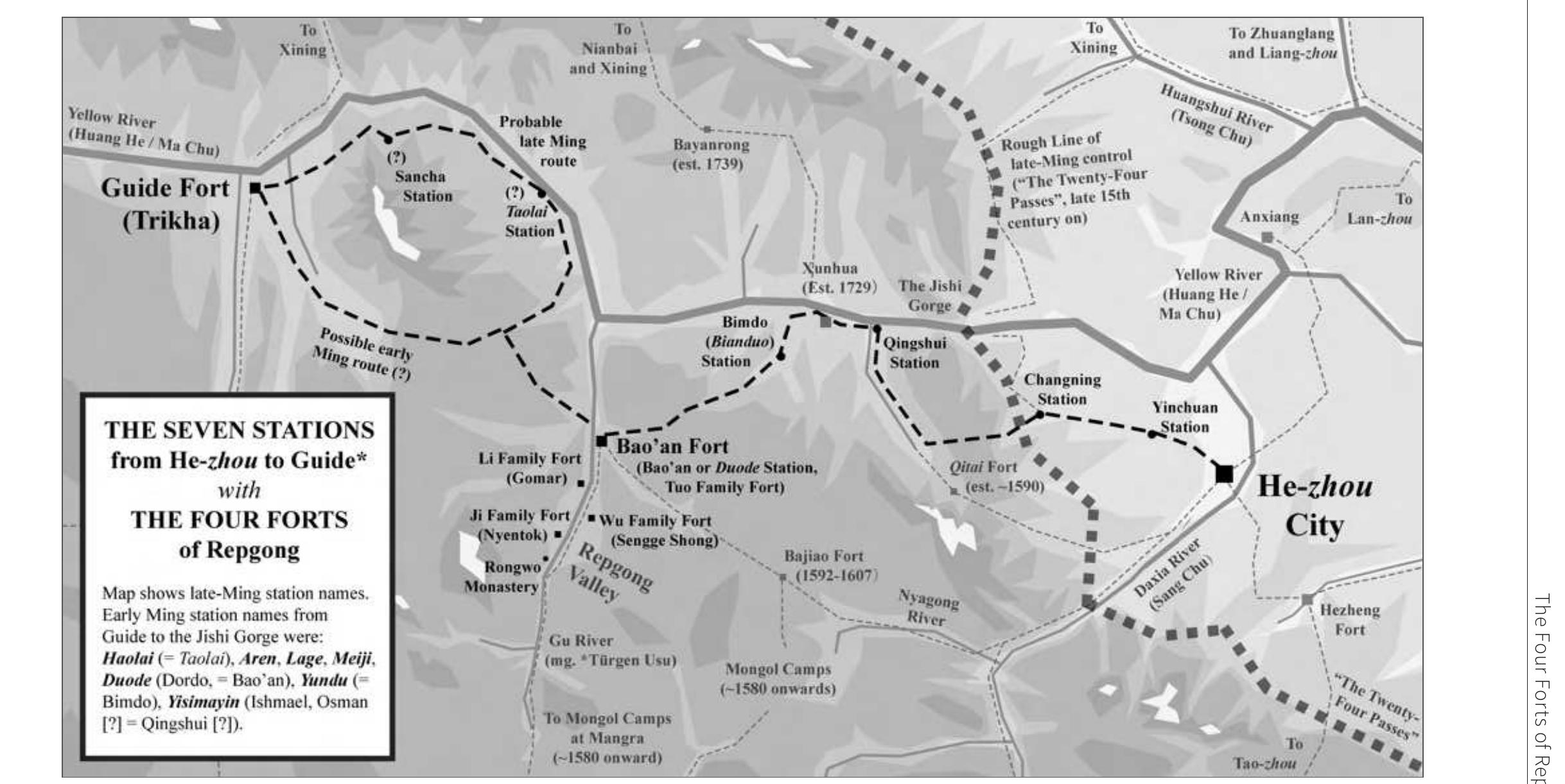 Map of the seven stations and four forts. see footnote 1 for