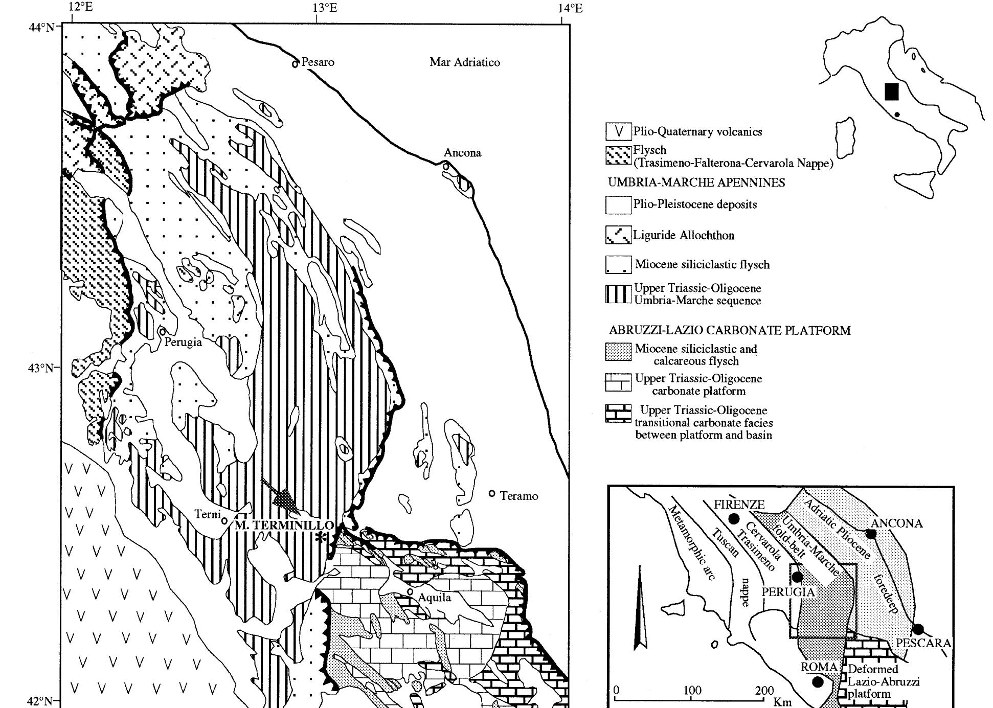 Simplified geological map of central a pennines (italy) with