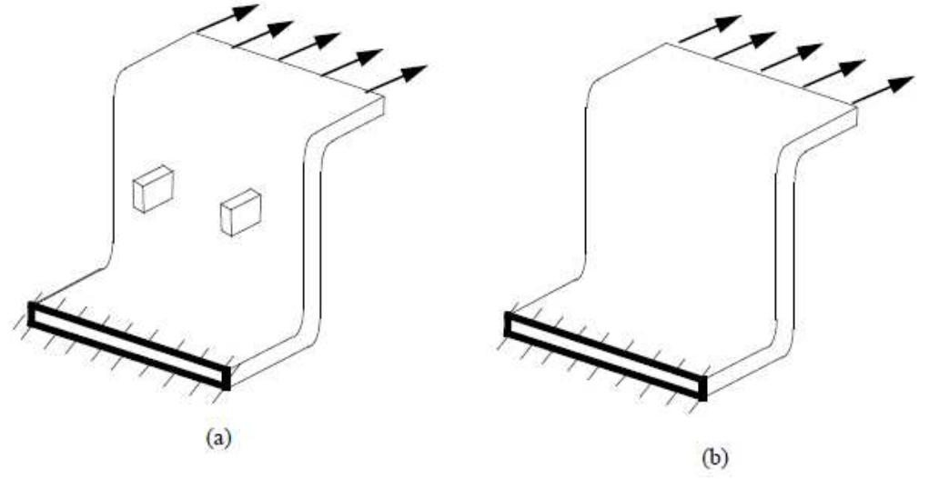 Idealized solid model more amenable for fe analysis. for