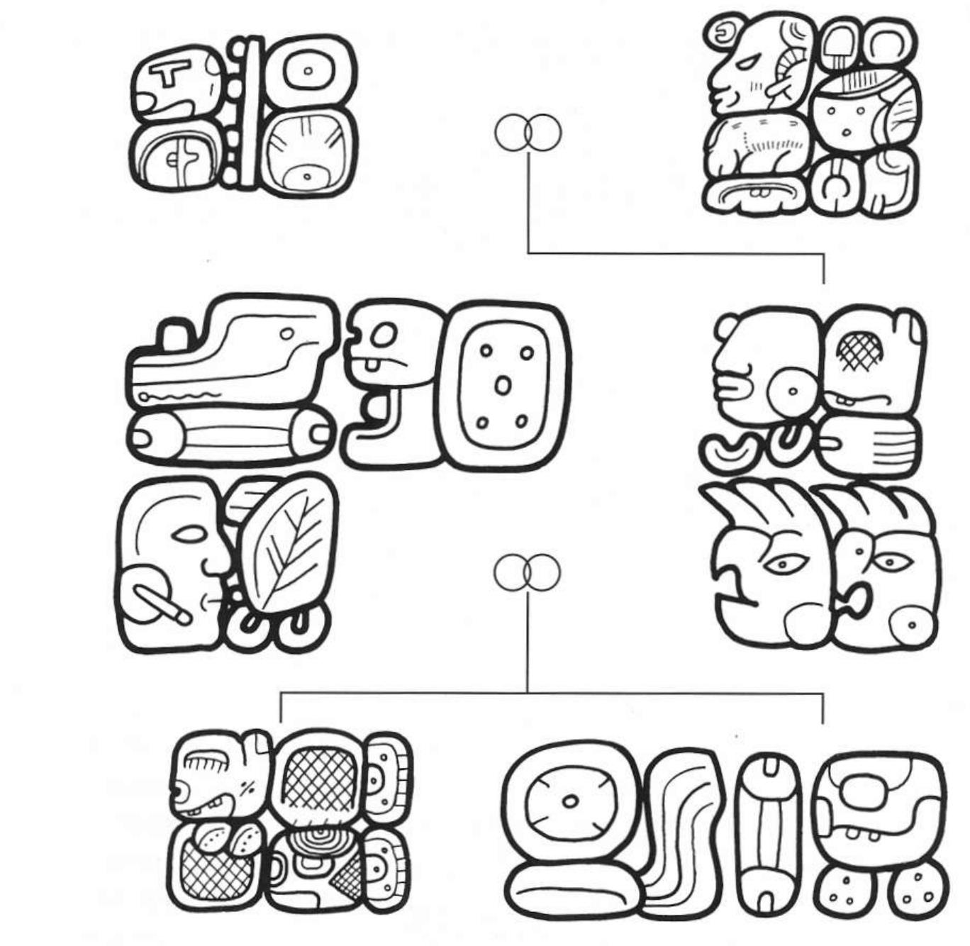 A family tree for k’ak’upakal and k’inil kopol. drawings by