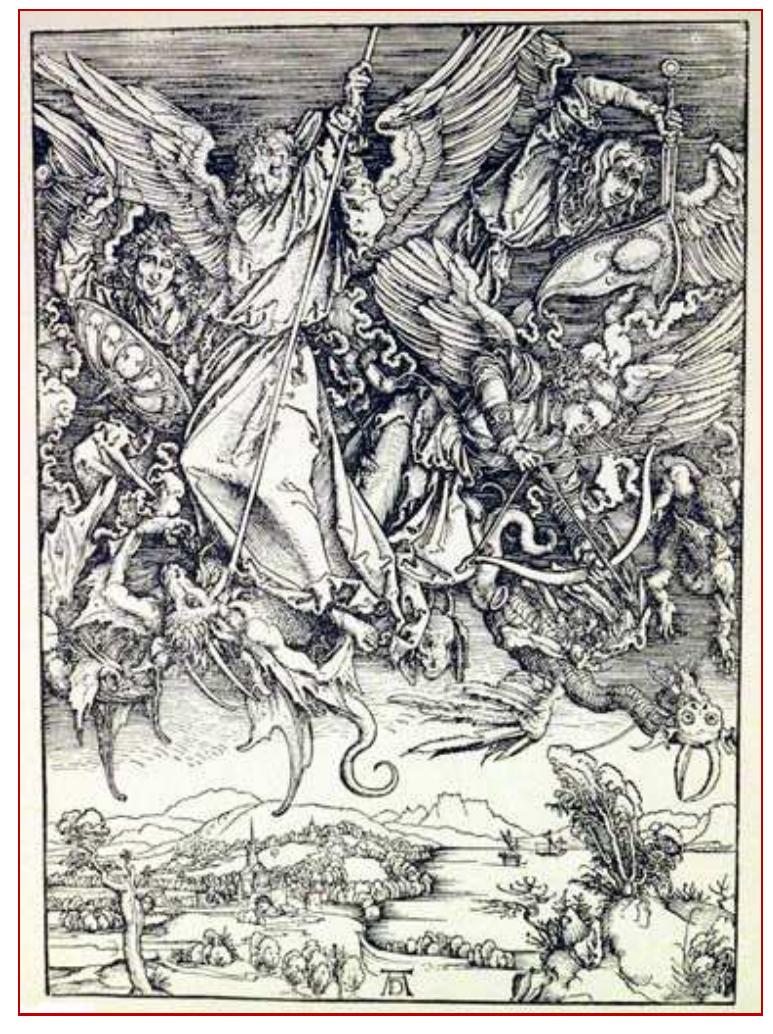 Michael and his angels fought against the dragon. one of the