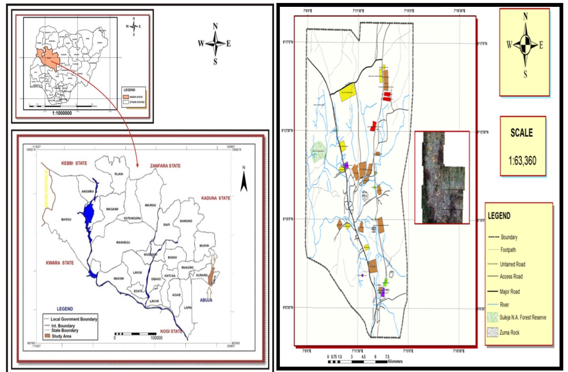 Map of suleja and environs; figure 1: map of niger state