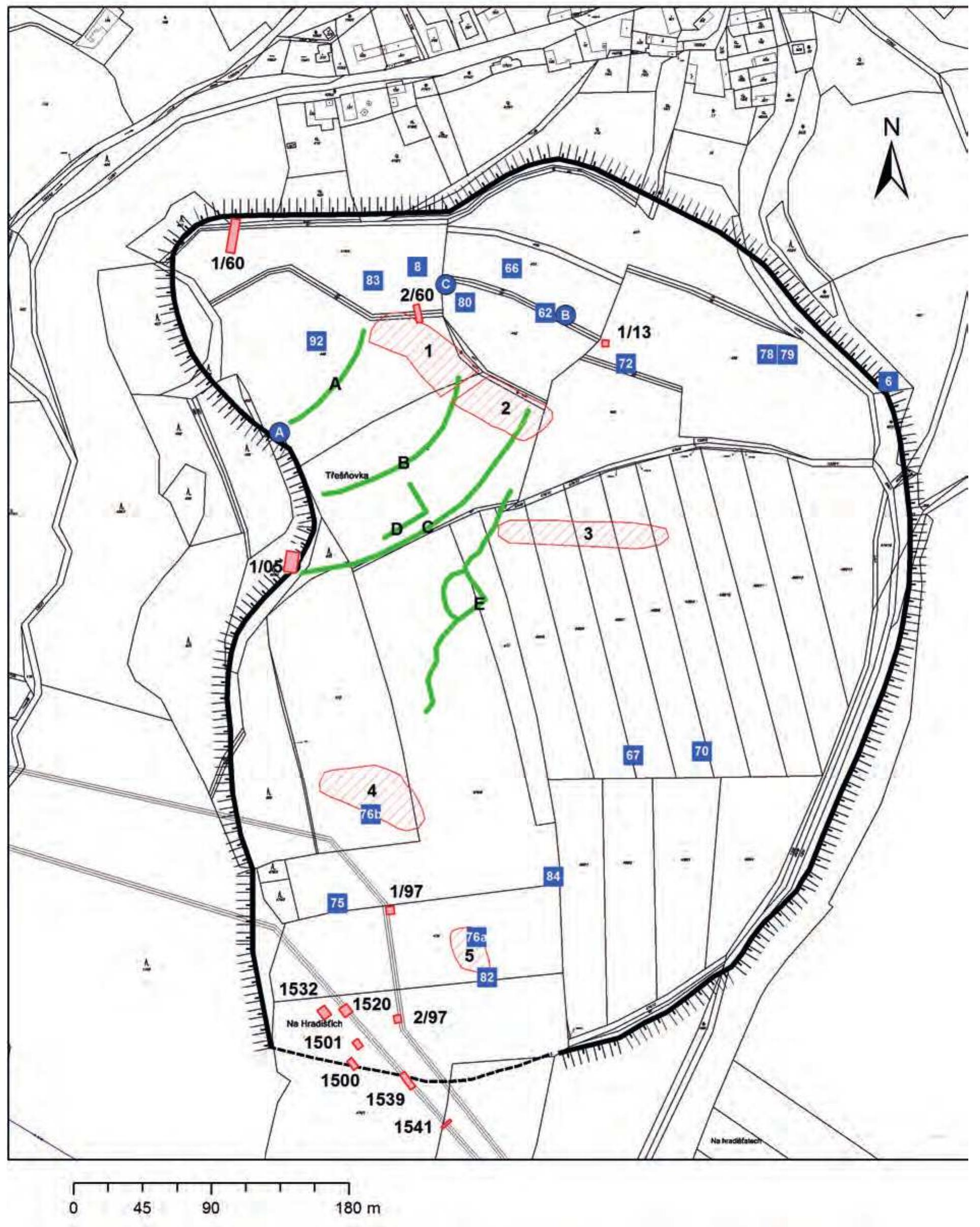 Tismice, distr. kolin. map showing the position of avar-