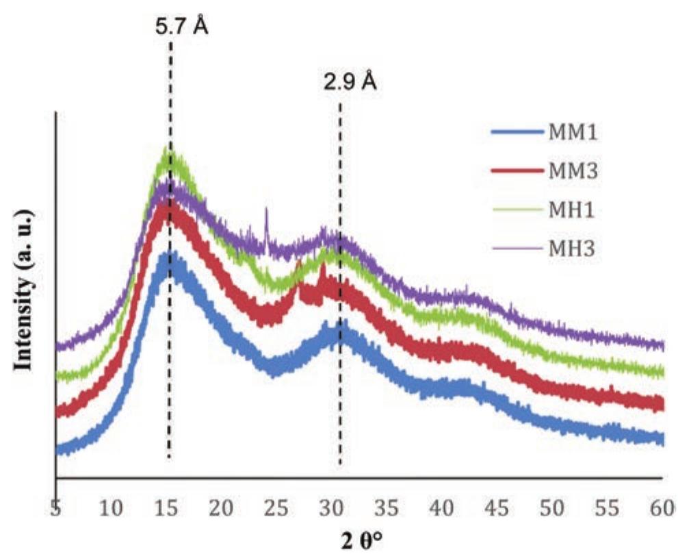 X-ray diffraction spectra of graphene oxide sheets