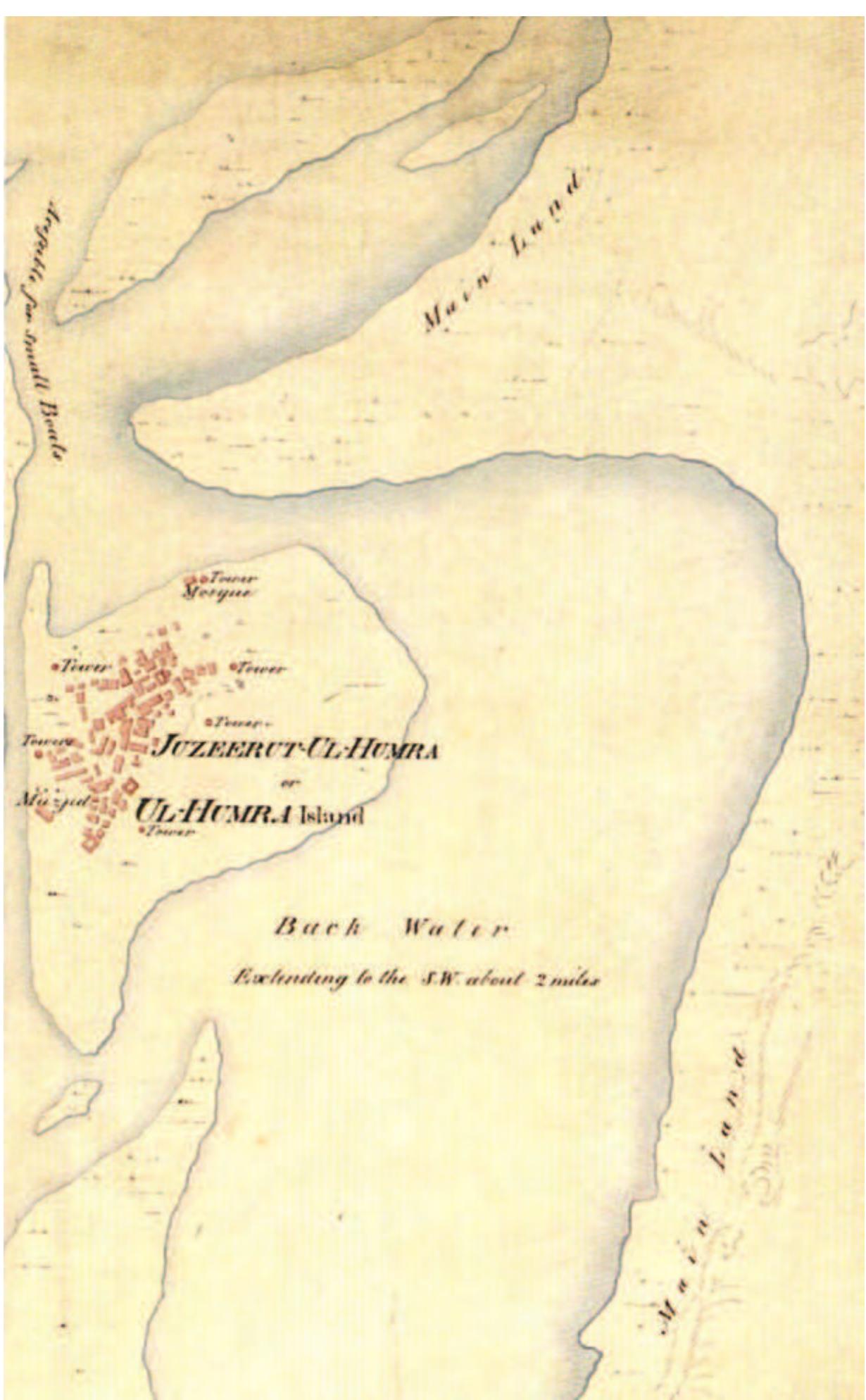 The earliest known map of jazirat al-hamra’ drawn in 1822,