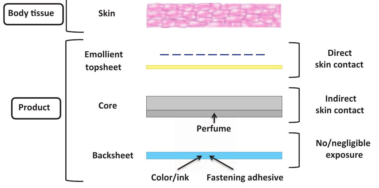 9 schematic illustration of a diaper components.