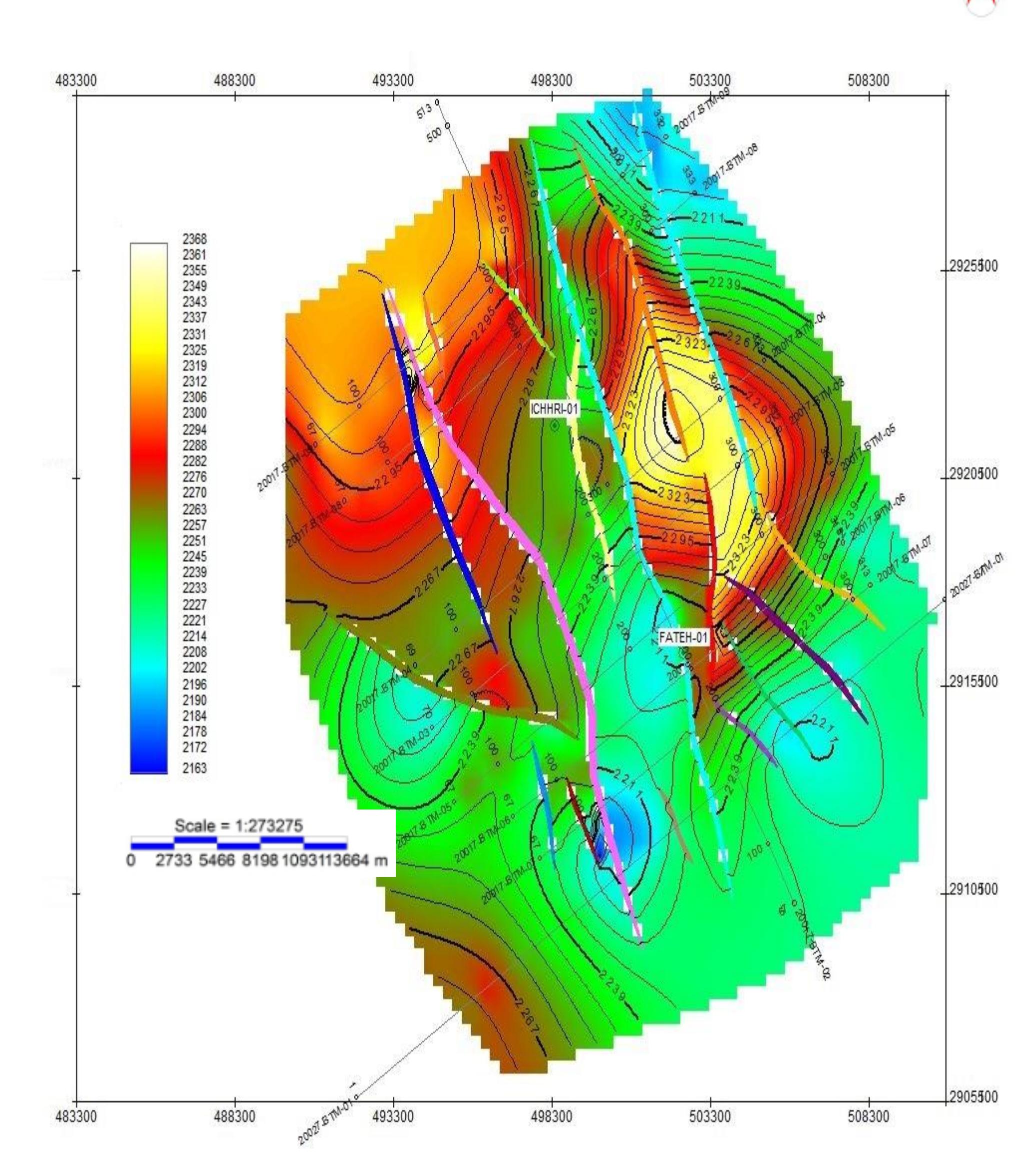 6: depth contour map of basal sand