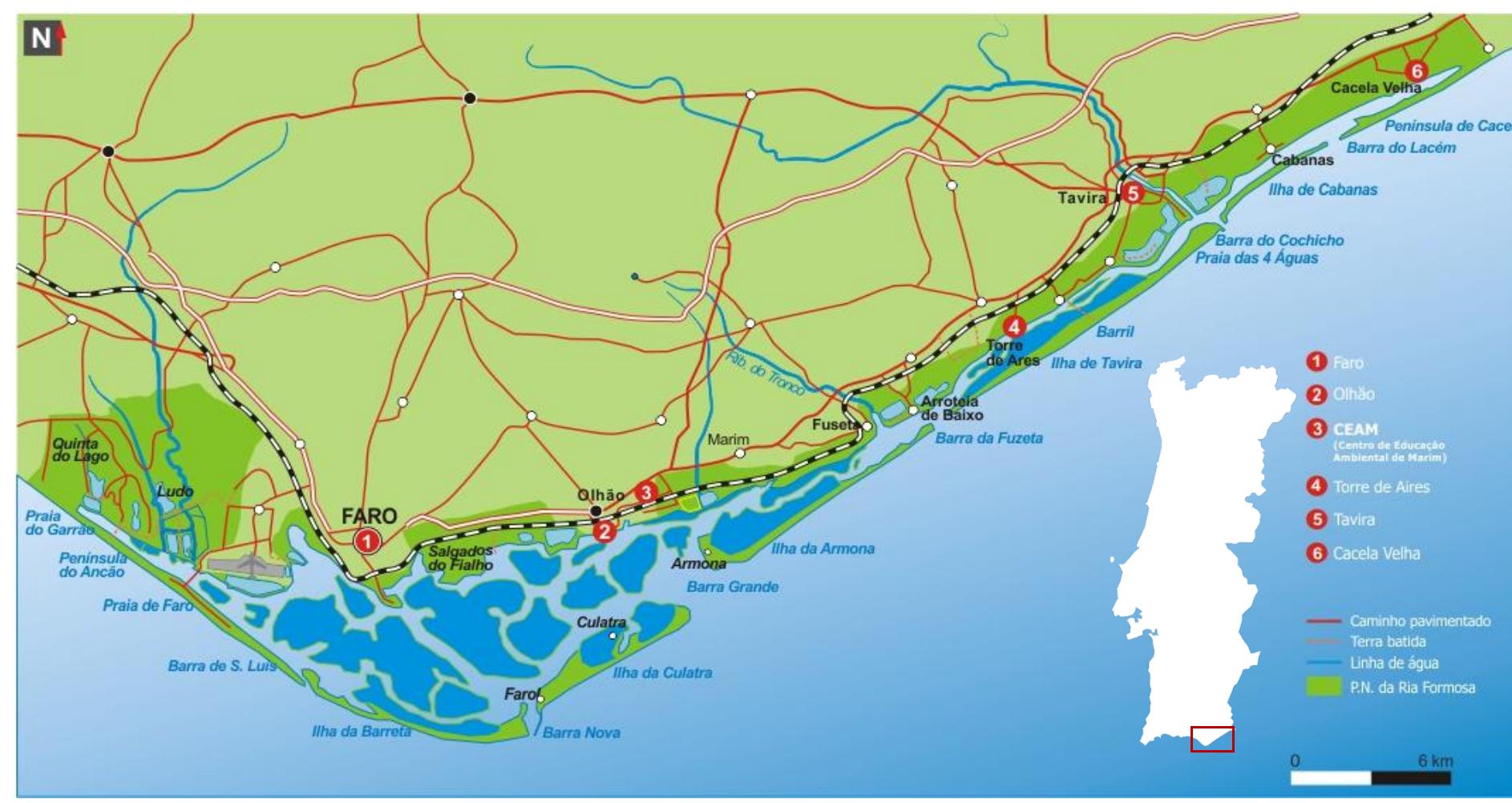 cartographic delimitation of ria formosa natural park