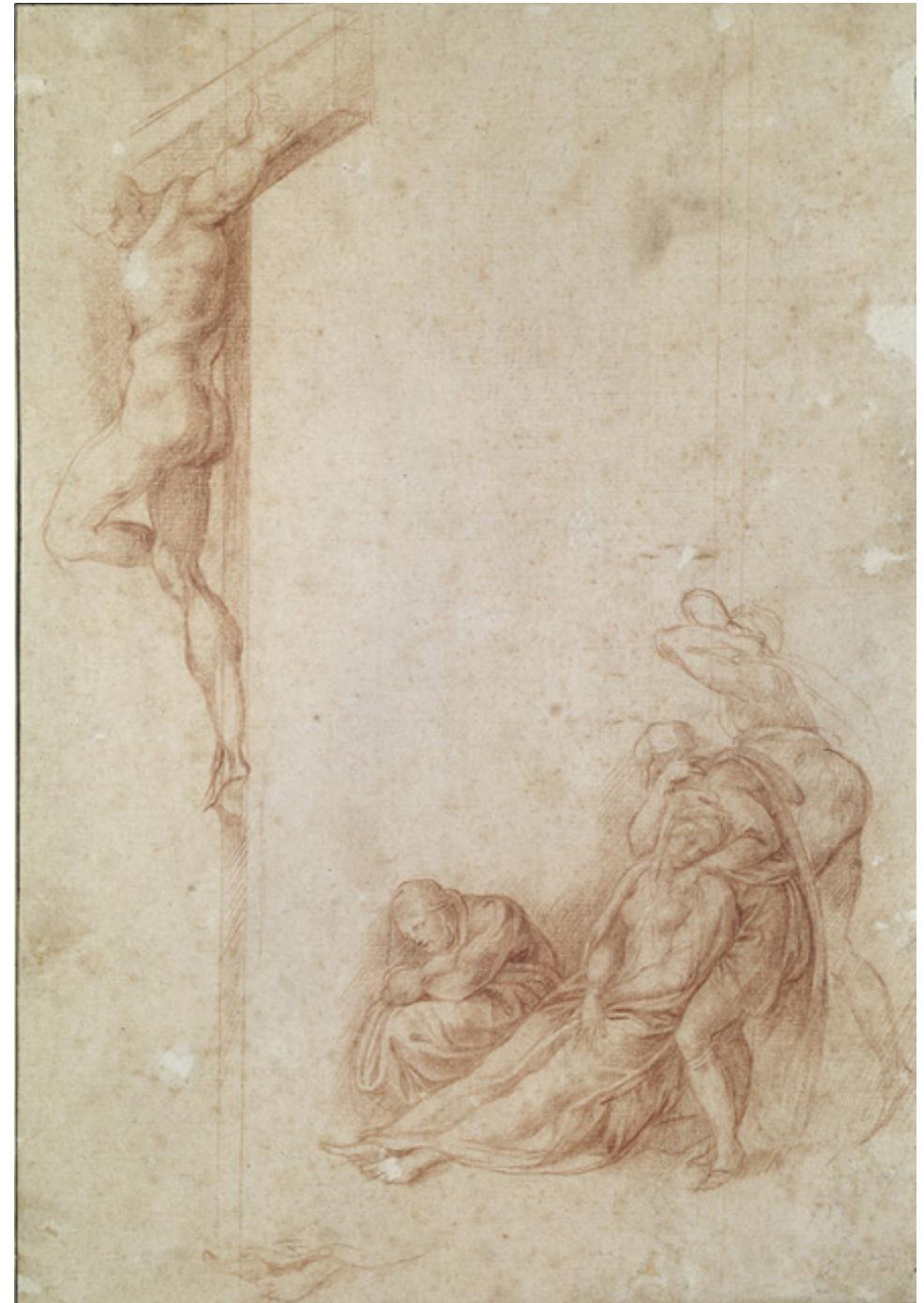 E: study for a crucifixion, follower of michelangelo, 16th