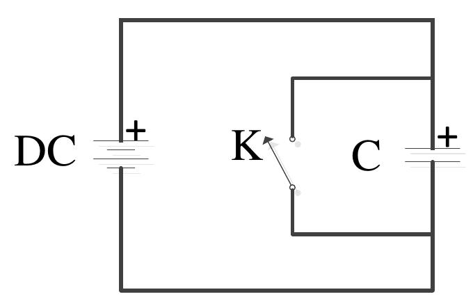 Simplified scheme of an equivalent circuit of a capacitor