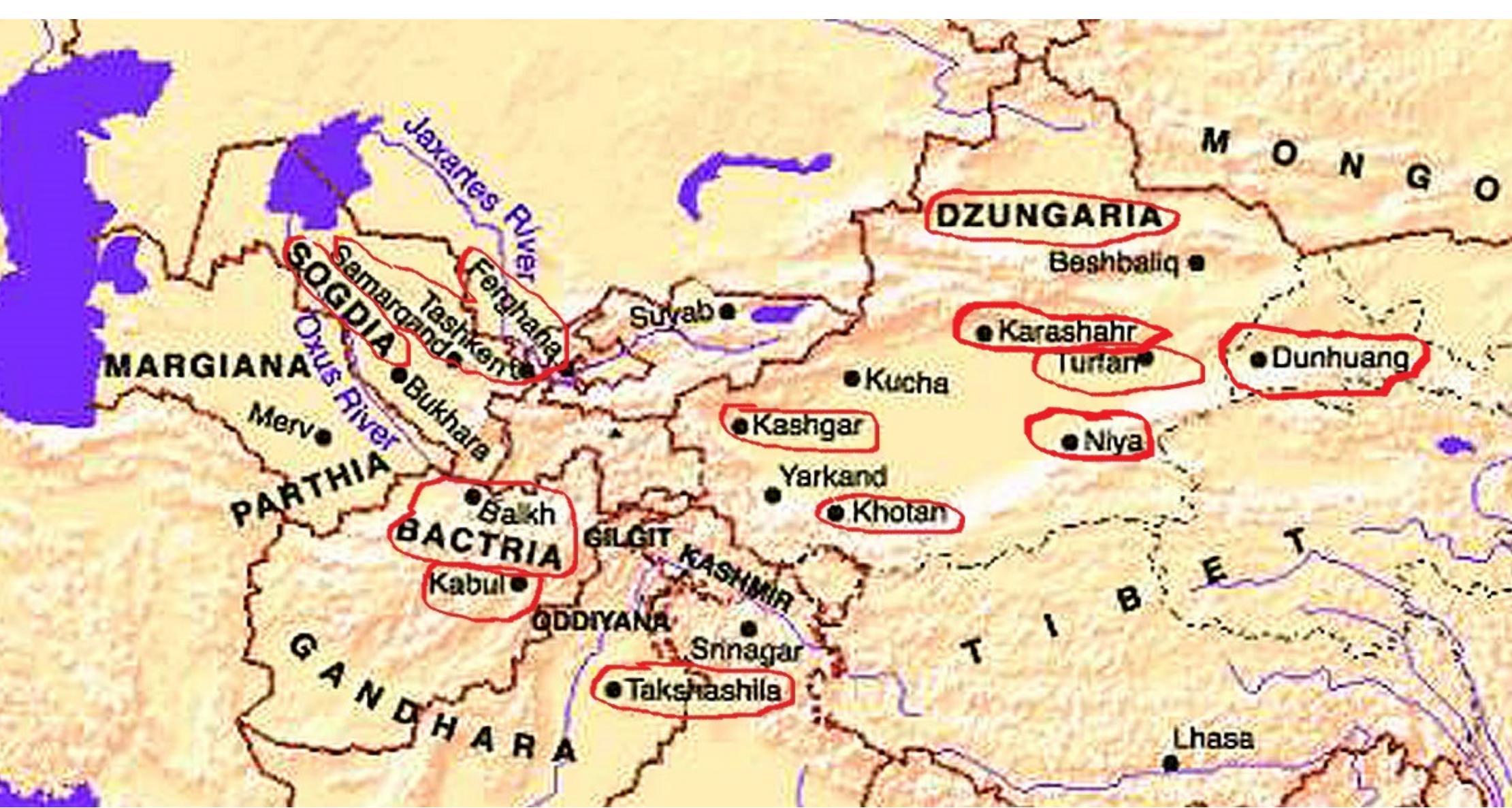 related geography of saka and nomads along silk road and