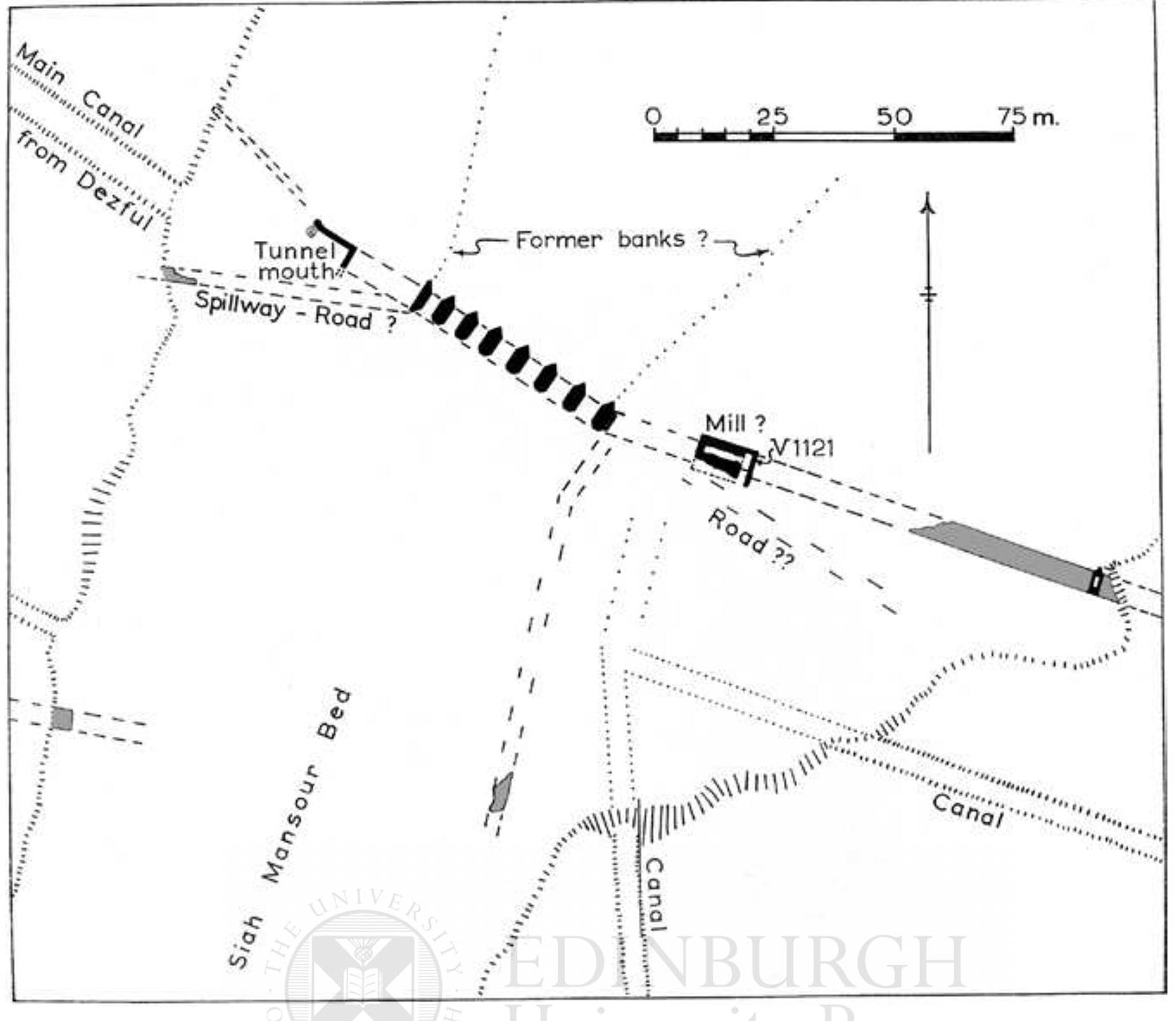 8 plan of the inverted siphon and bridge at gondeshapur