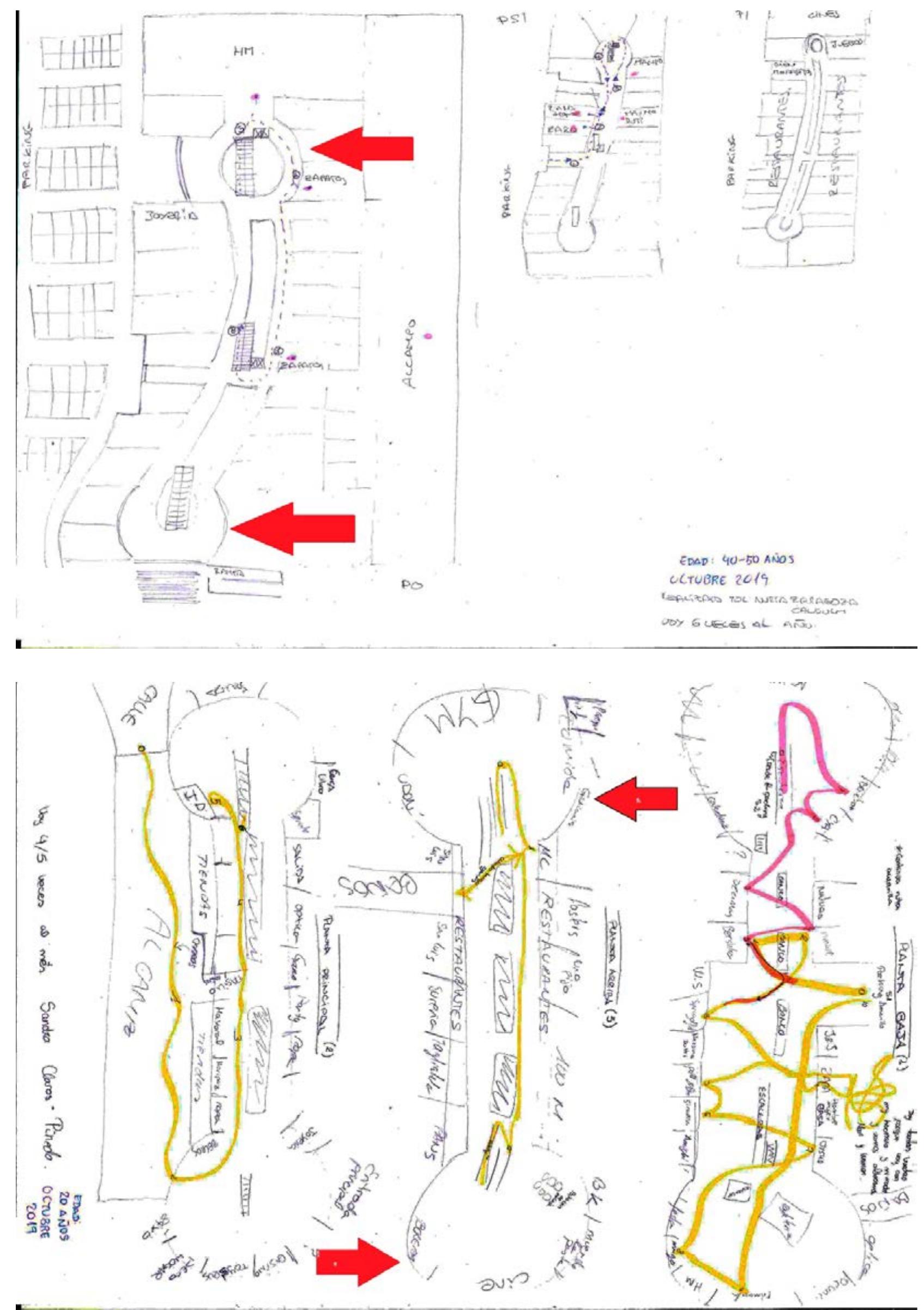 Two cognitive maps of different respondents, from la salera,