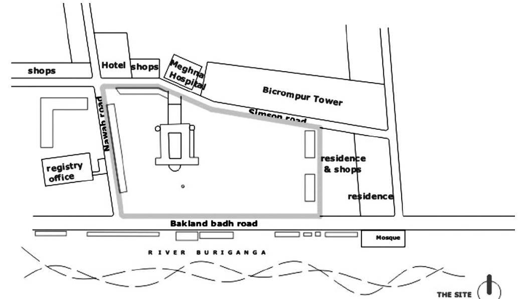 -1: layout plan of wise house and surroundings (illustrated