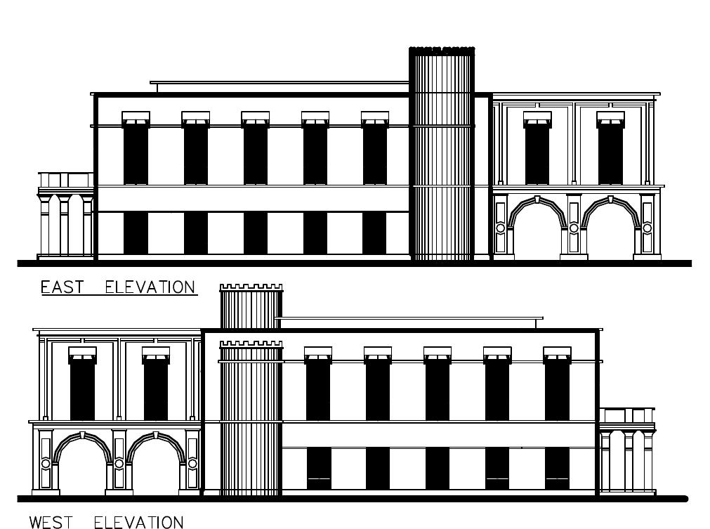 & 9: longer elevations (drawing by author)