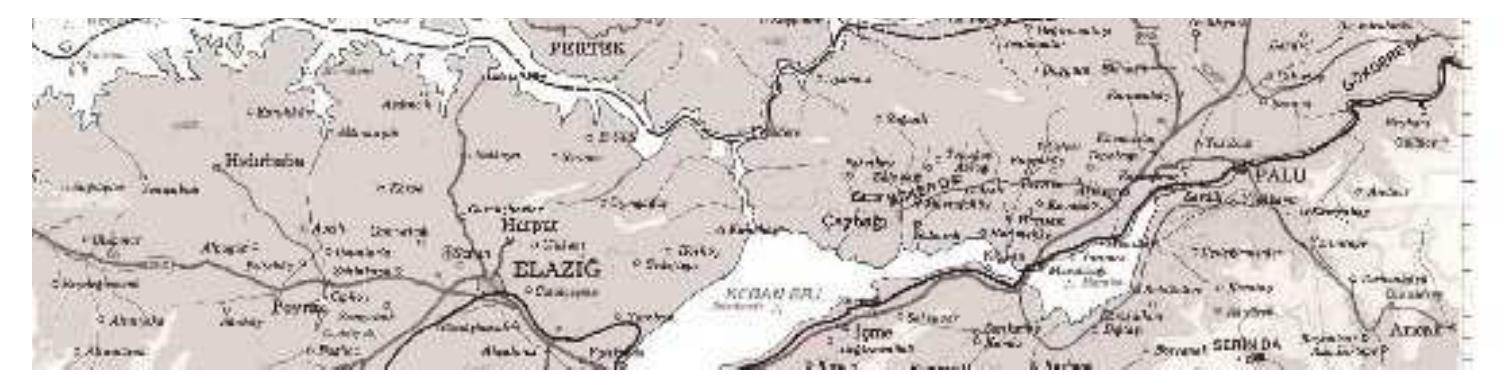 The map shows dersim (the province of tunceli) including the