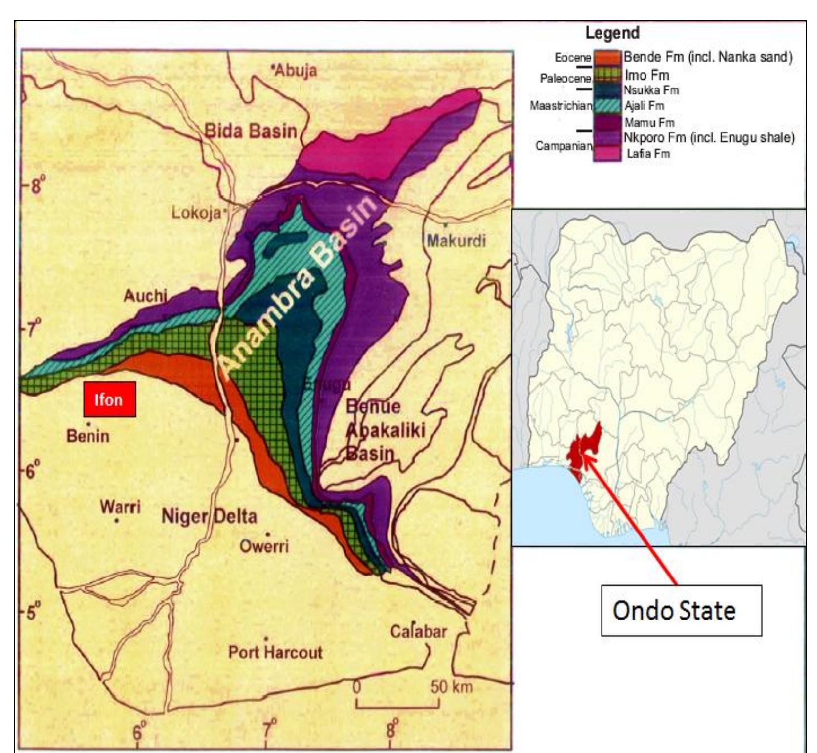 Section map of nigeria showing the regional geology of