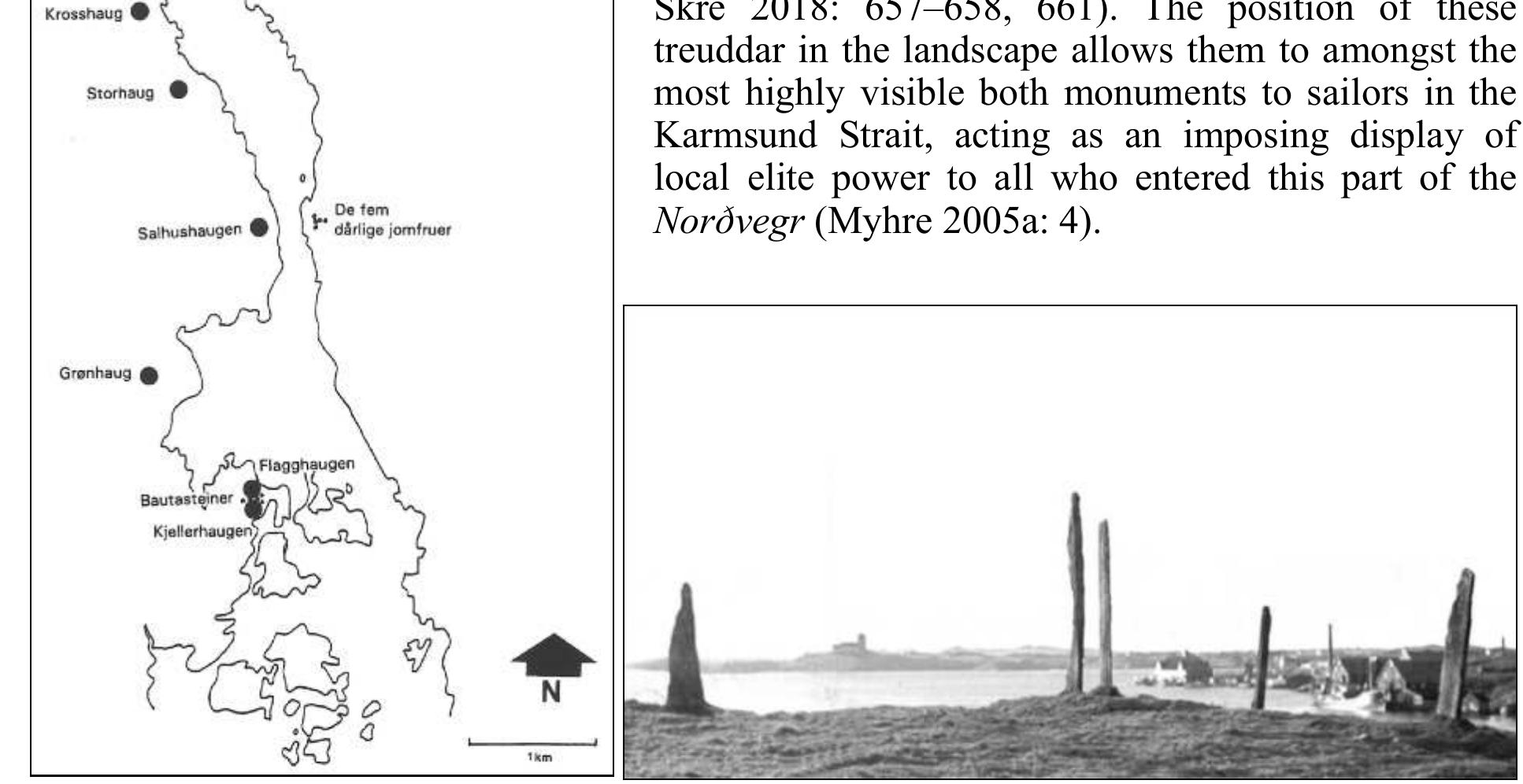 Map of the avaldsnes area’s most prominent monuments visible