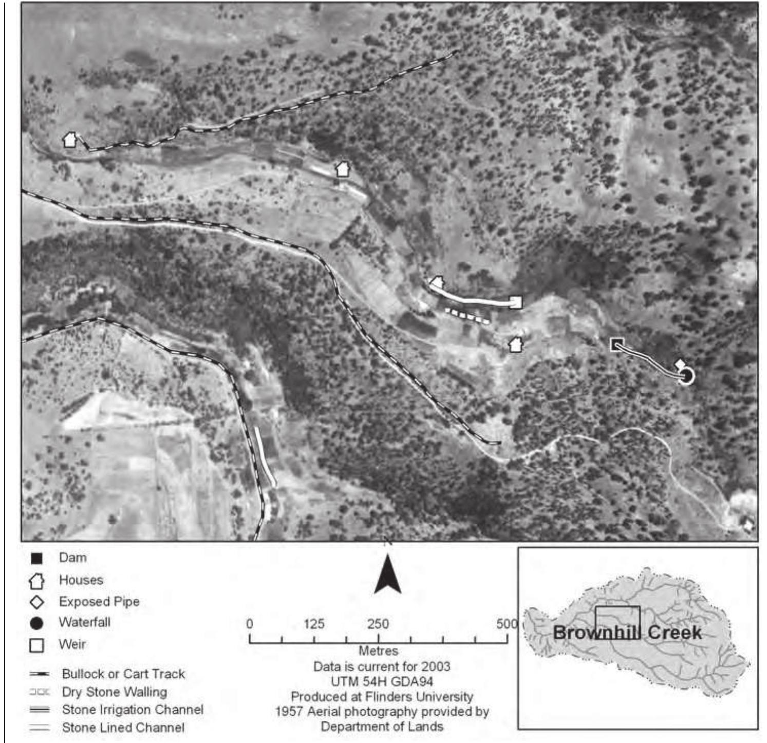 4 gis map showing the locations of historic features in the