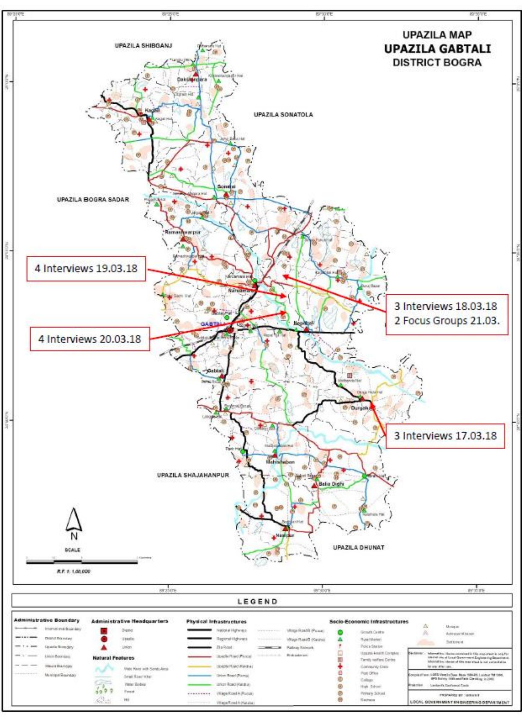 F.1: map of gabtali with places of research