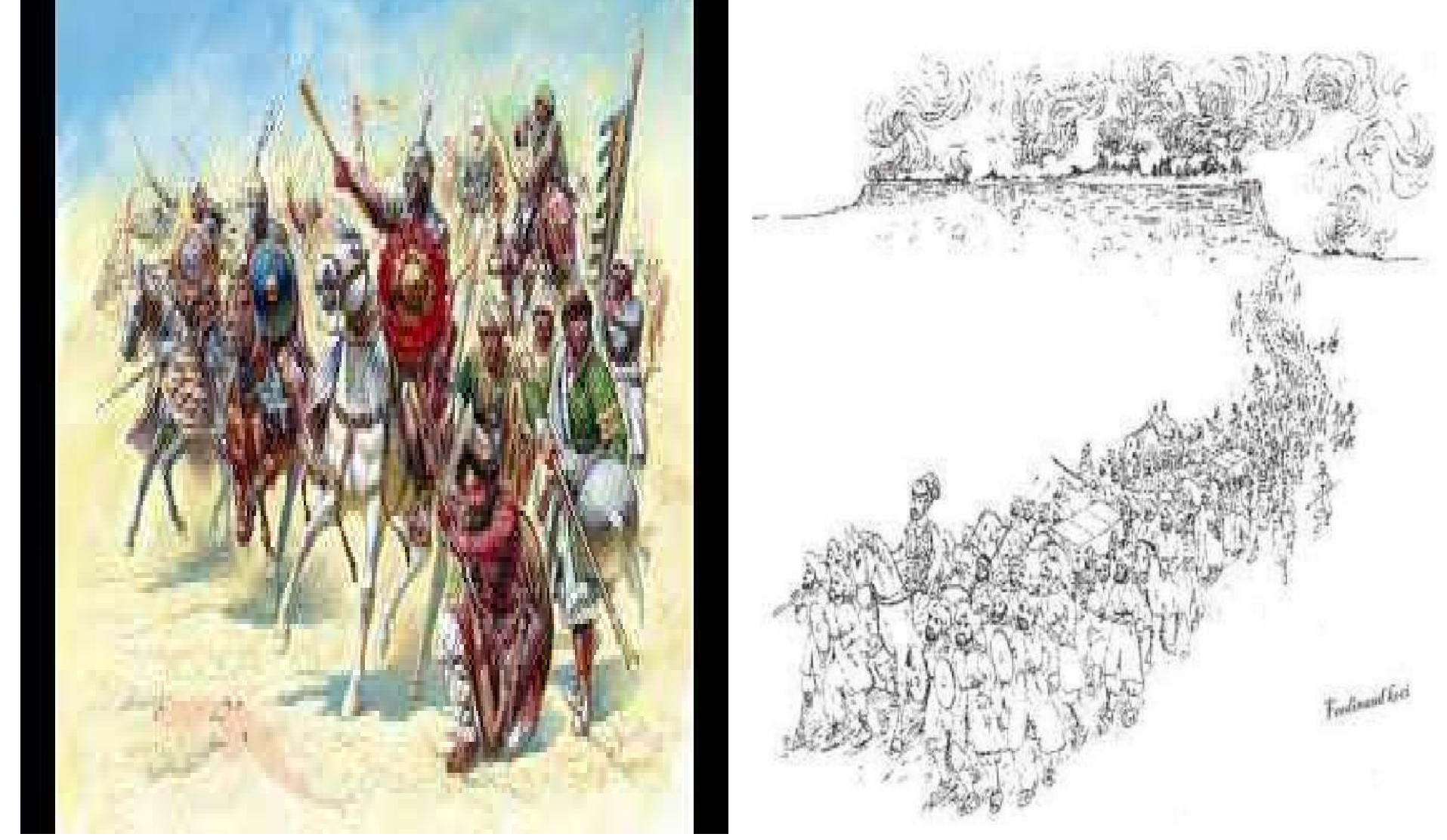 Sketch of homeward march with slaves, loots & worthless