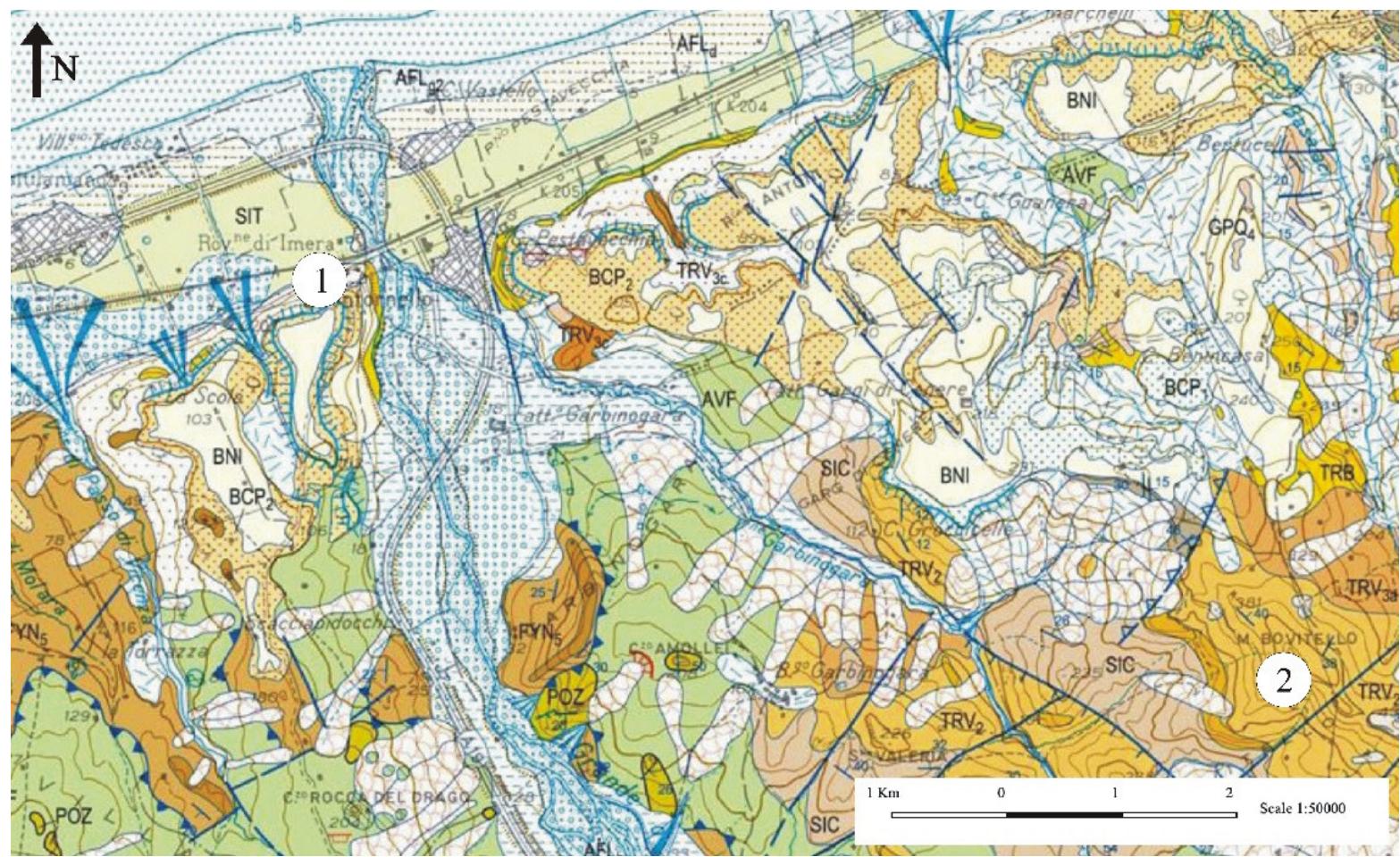 Geological map of the area of himera (simplified after