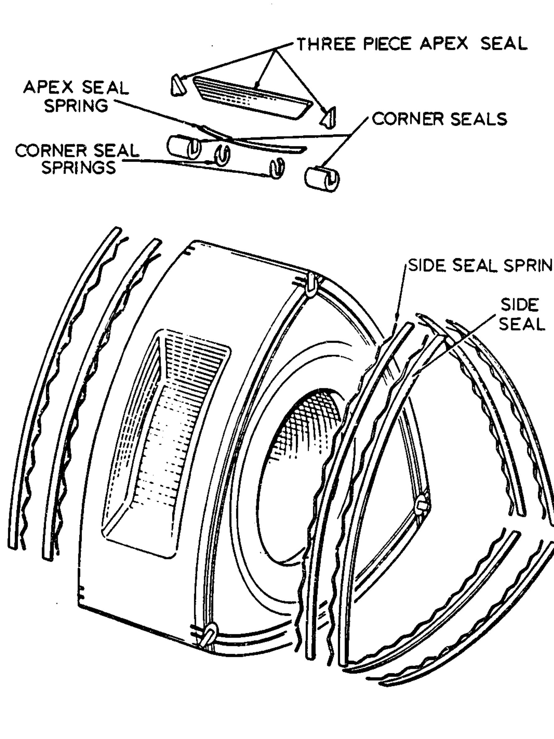 Exploded view of typical engine gas seals.