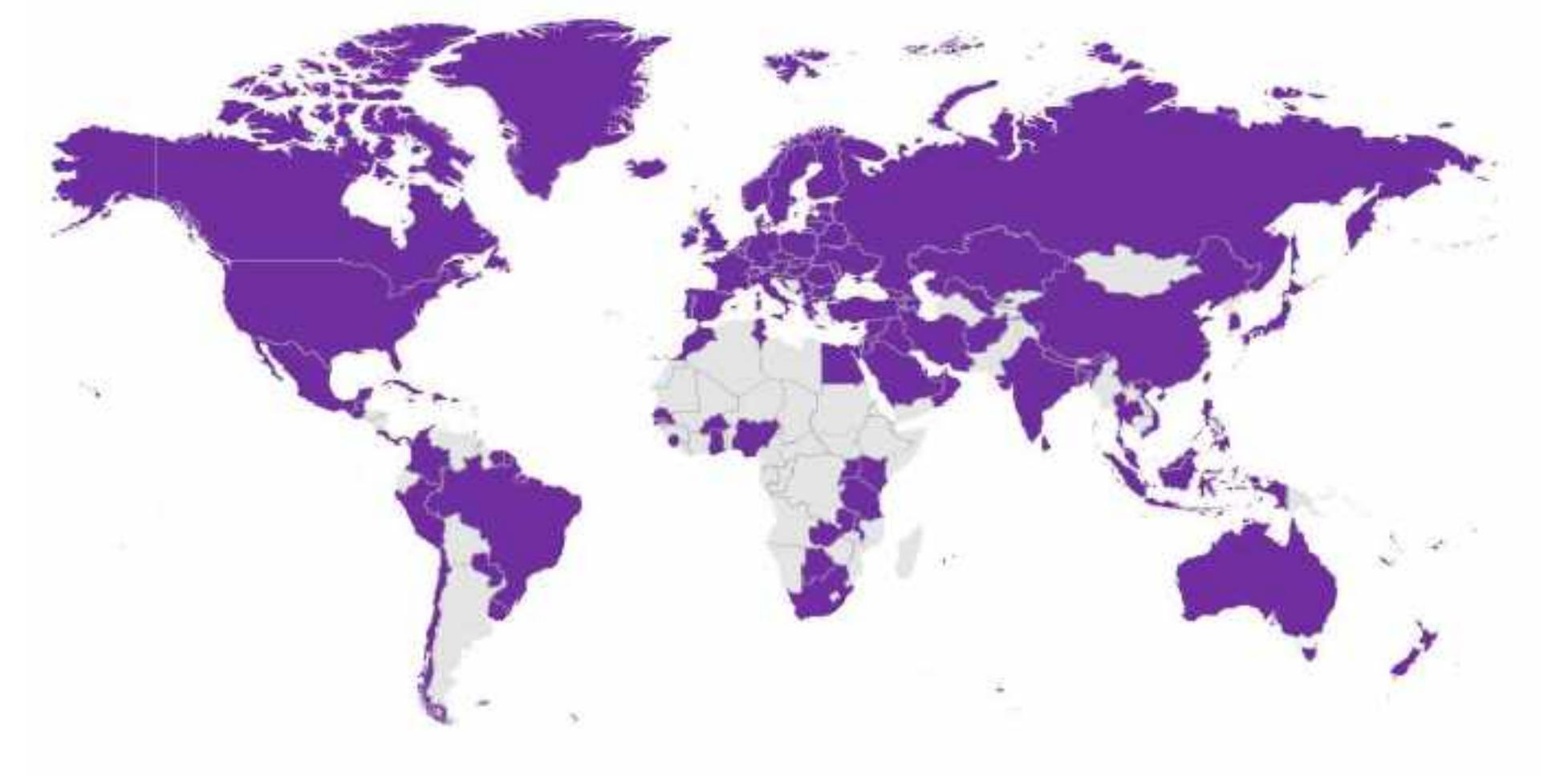 Map-1: countries with national cybersecurity strategy