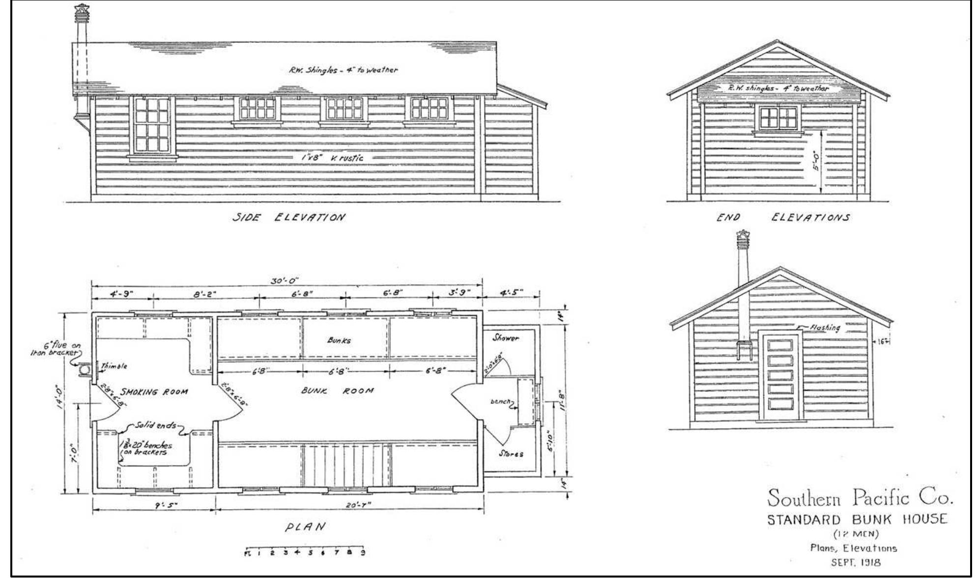 Railroad standard bunk house design. from southern pacific