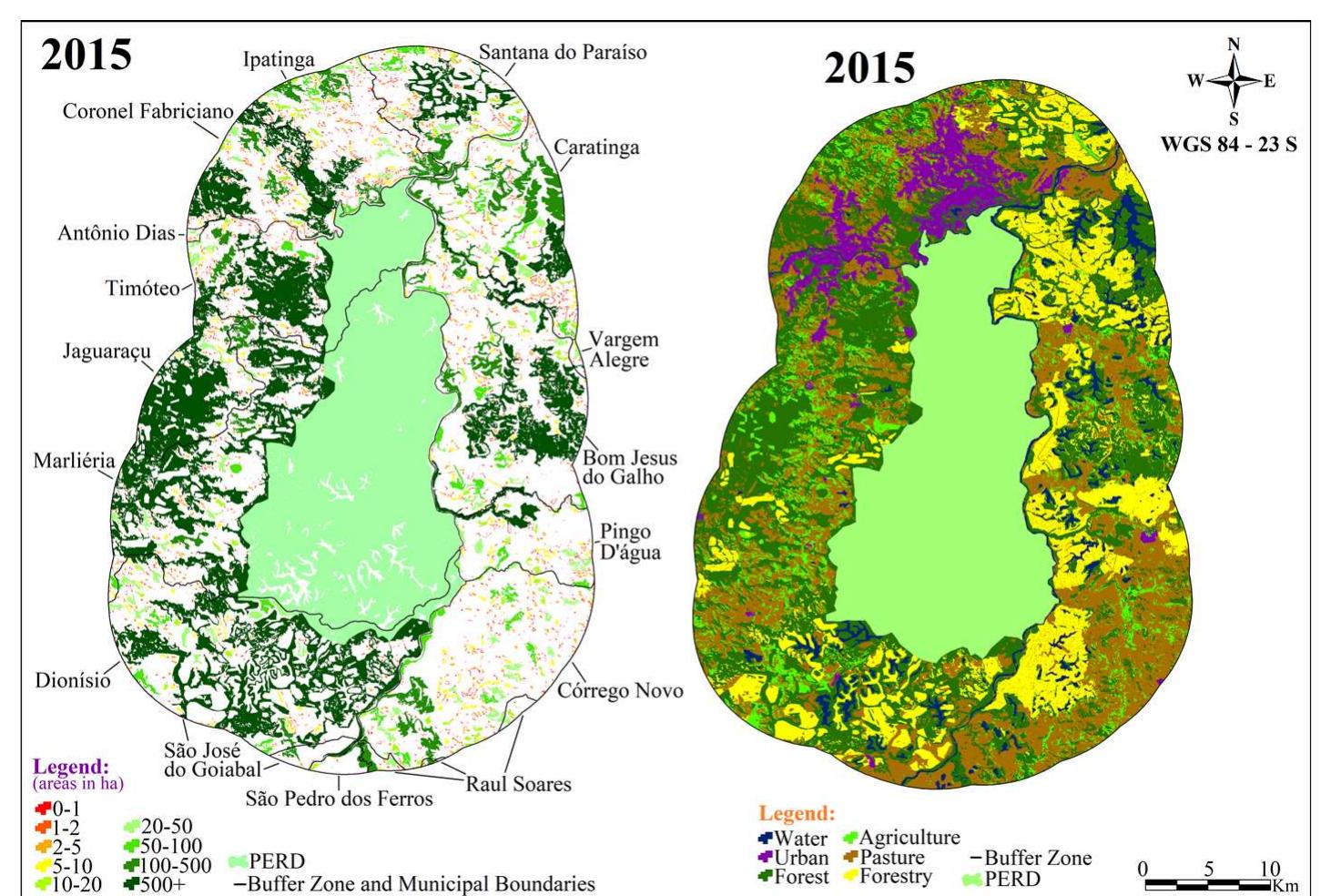 The forest fragmentation of the perd buffer zone by