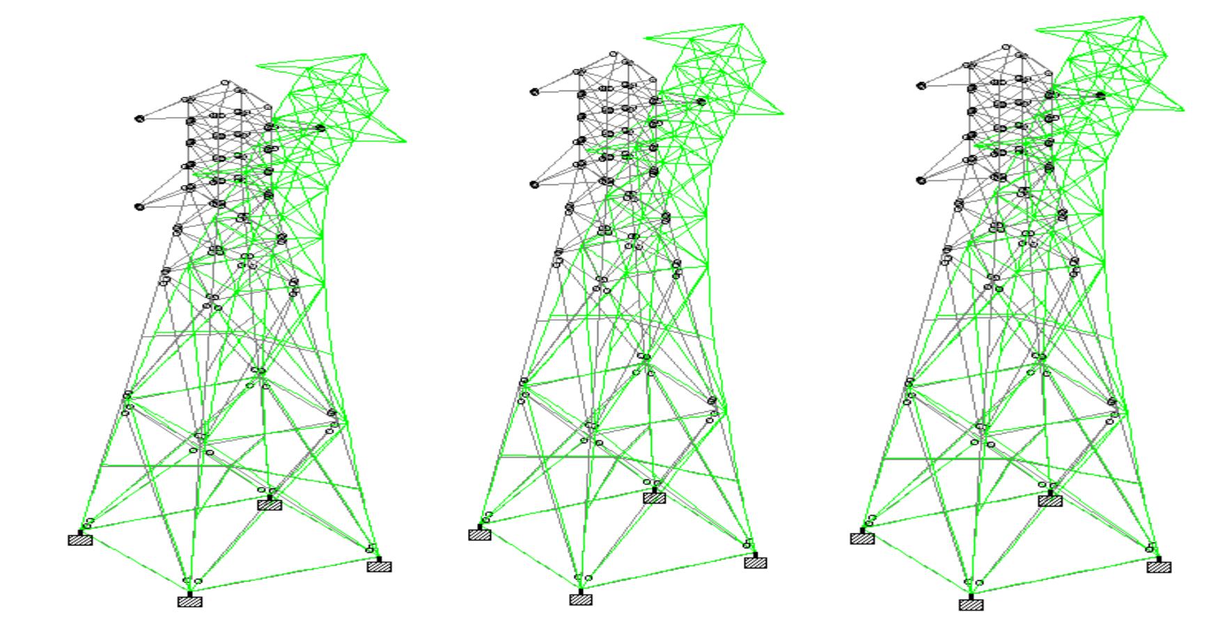 Deflection diagram for x-bracing tower fig-3: axial force