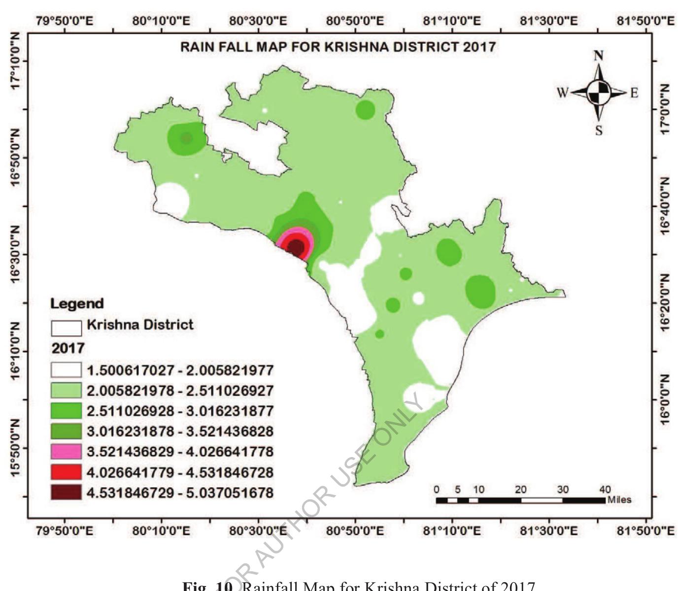 The above fig. 10 represents the rainfall map for the
