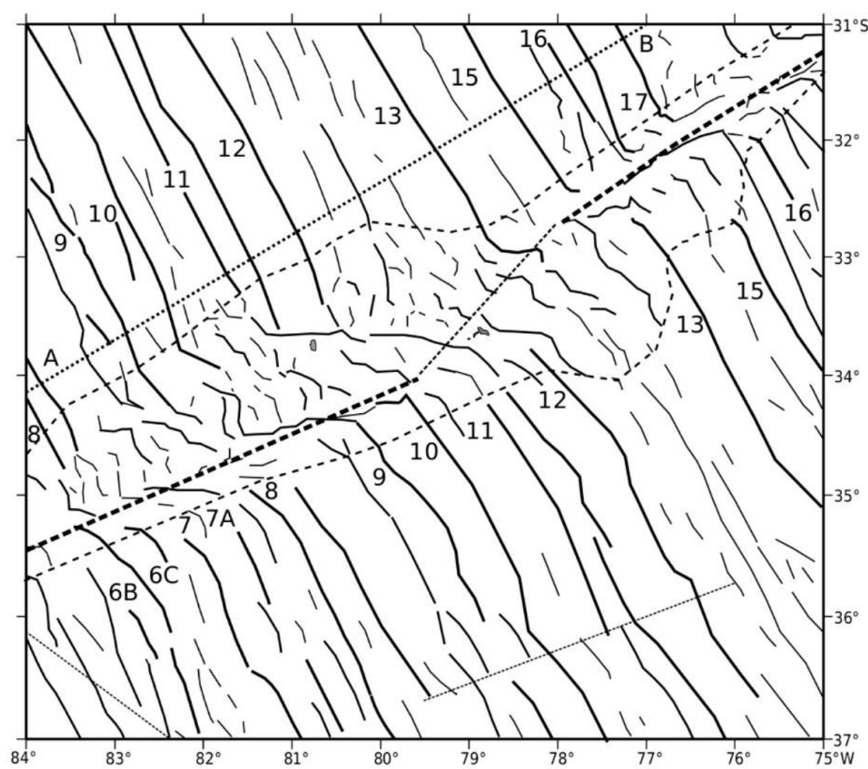 Interpretation map of the magnetic anomalies. major magnetic