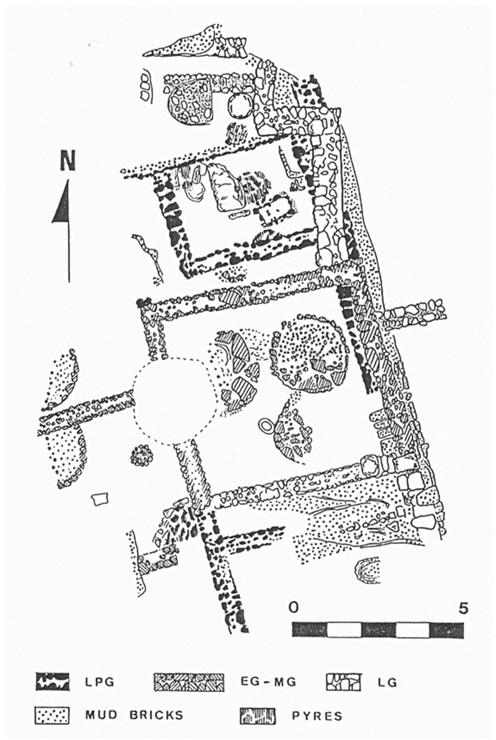 Naxos town. different phases of the enclosures in the