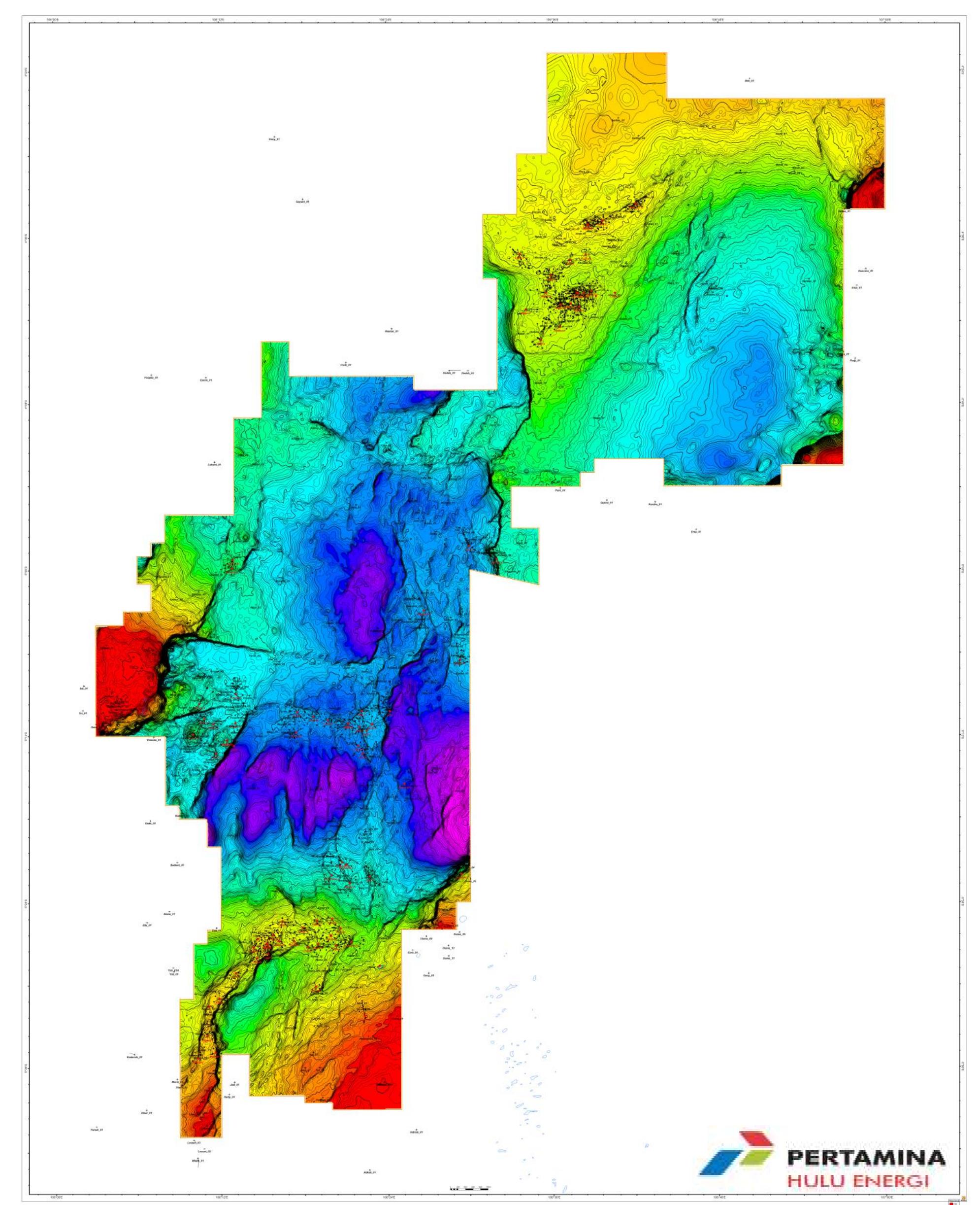 Twt map of talangakar formation asri & sunda basin