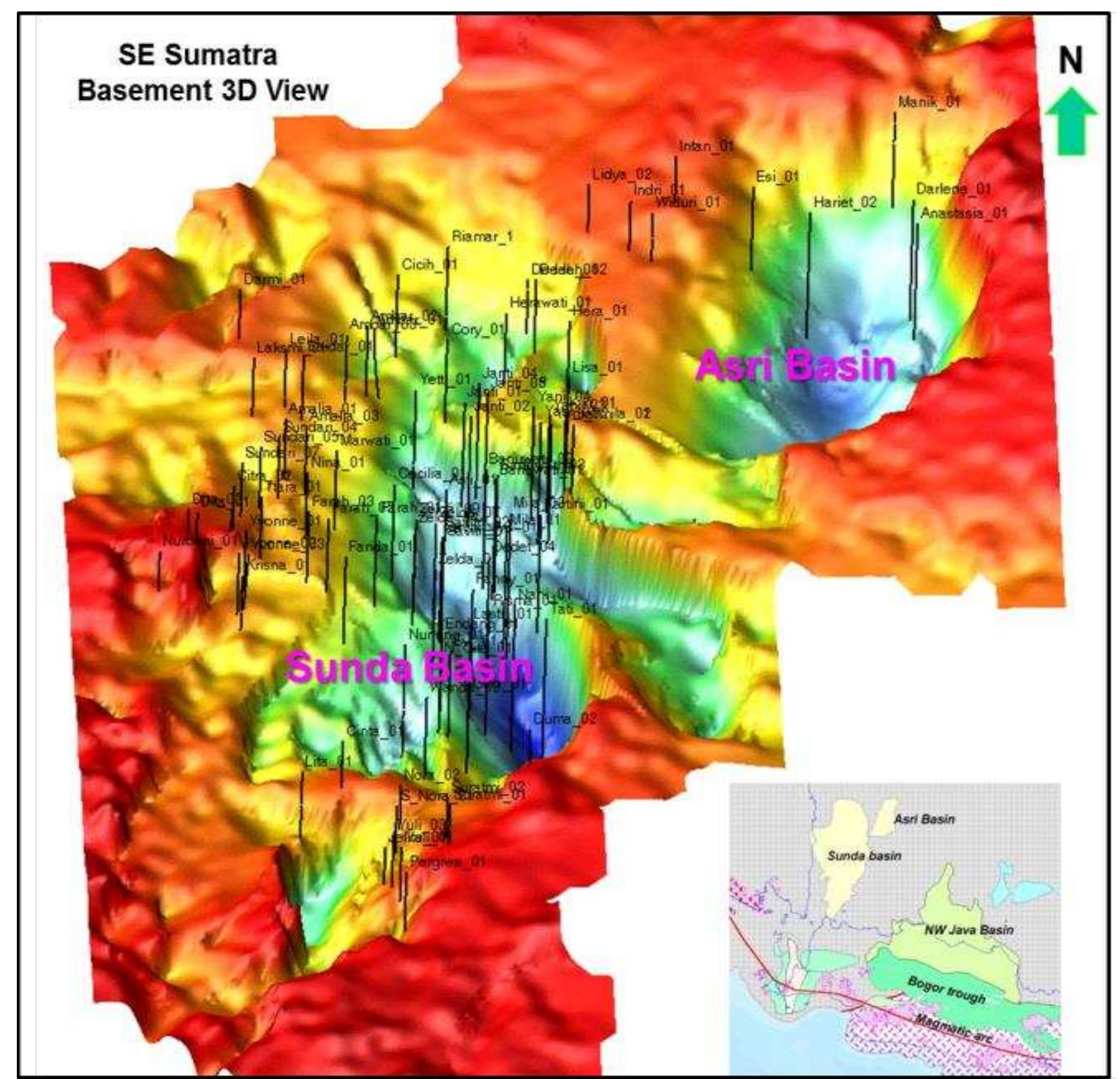 . basement configuration of the asri & sunda basin
