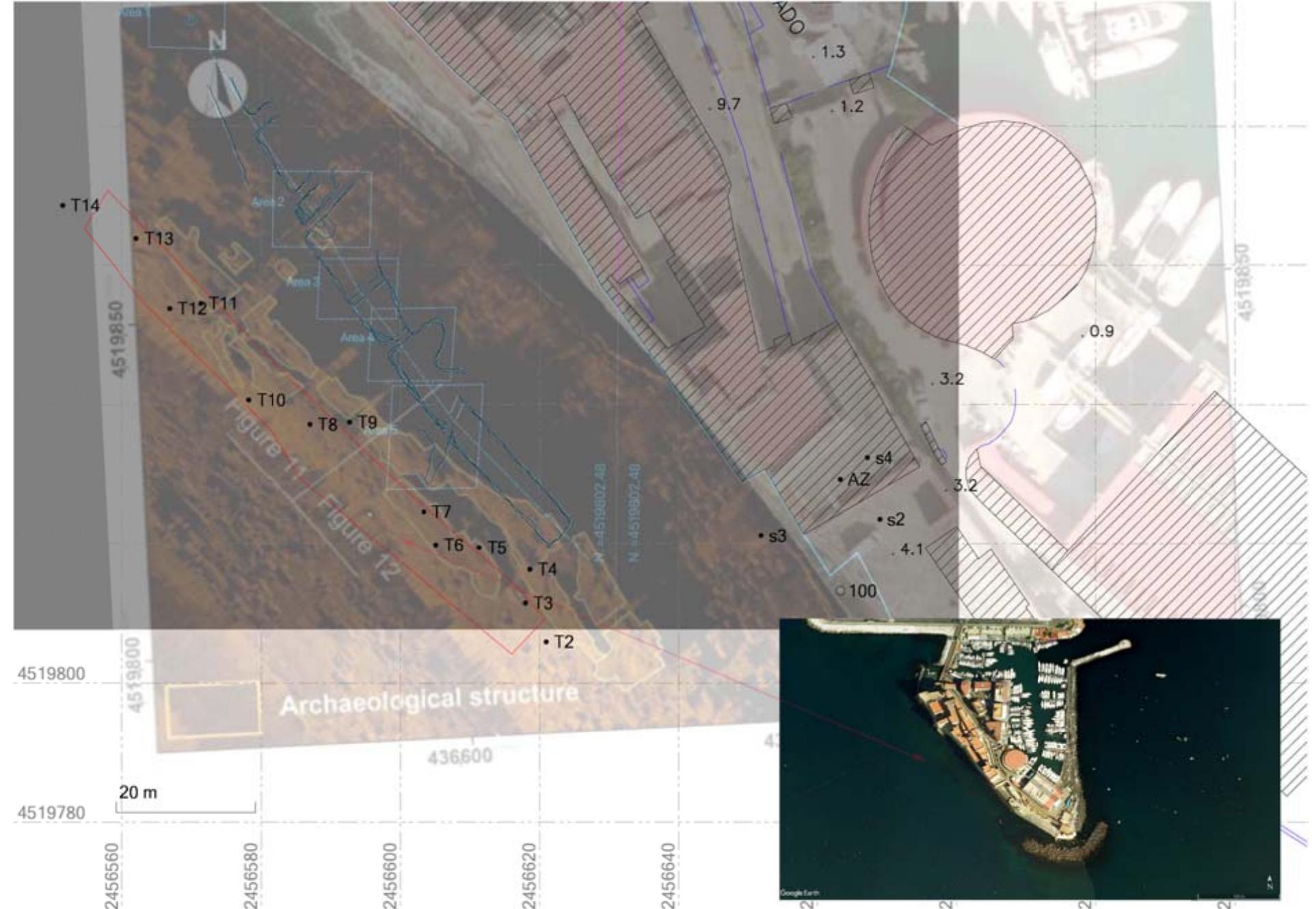 - the topographic map overlaps the google earth image, the