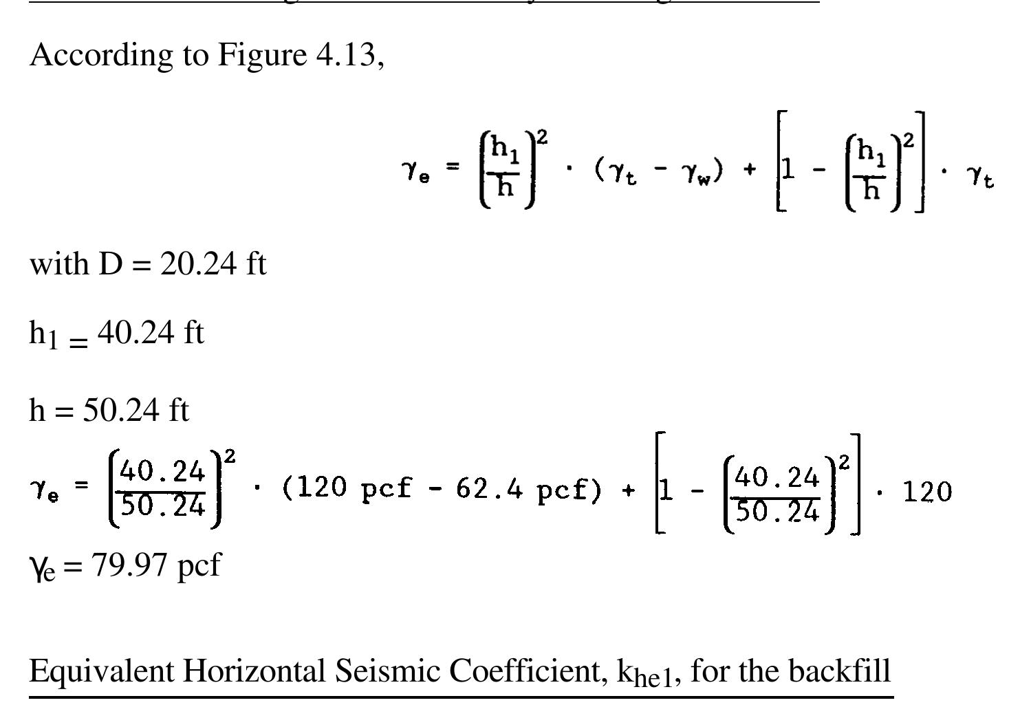 Seismic inertia angle, ve, for the backfill
