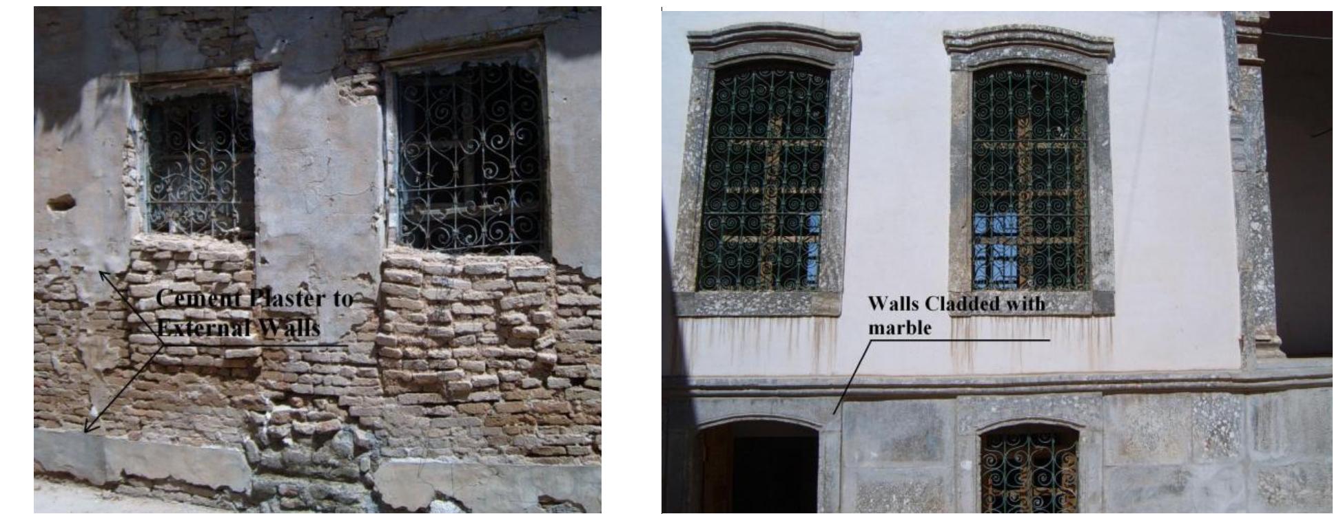 Different cladding types used for external walls