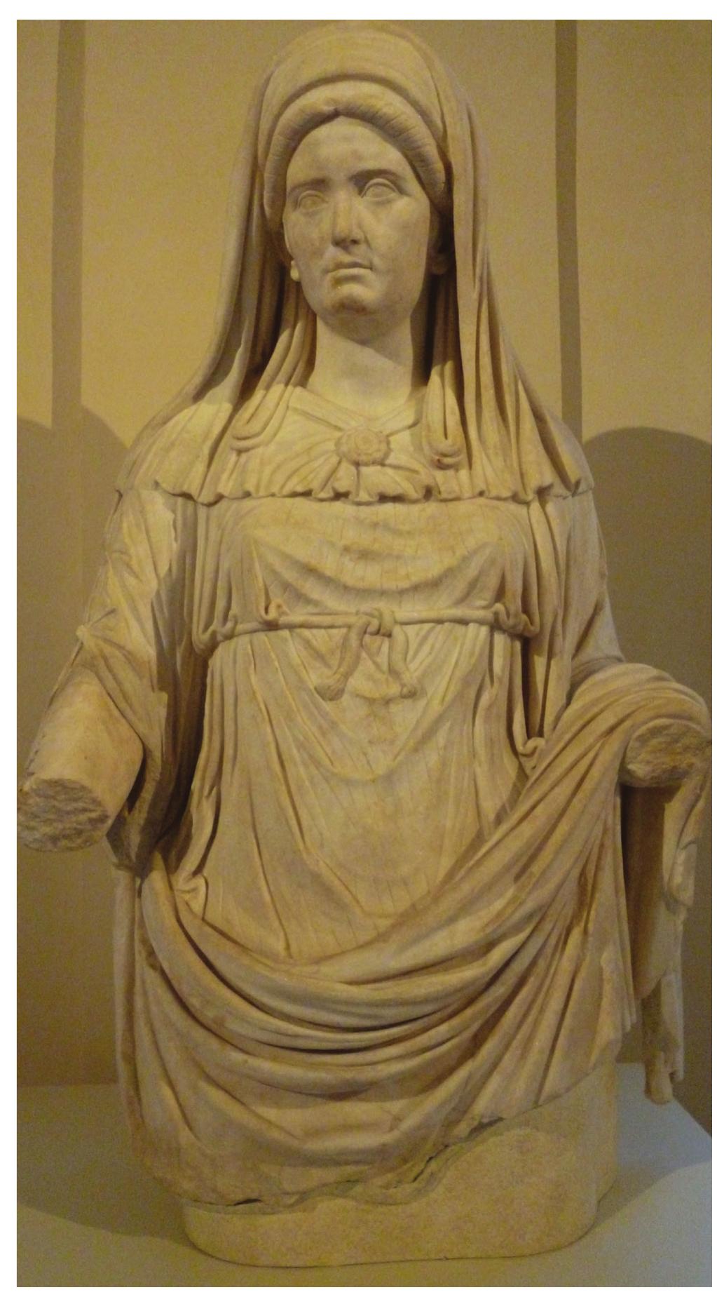 3. statue of a vestal virgin in the public dress, hair style